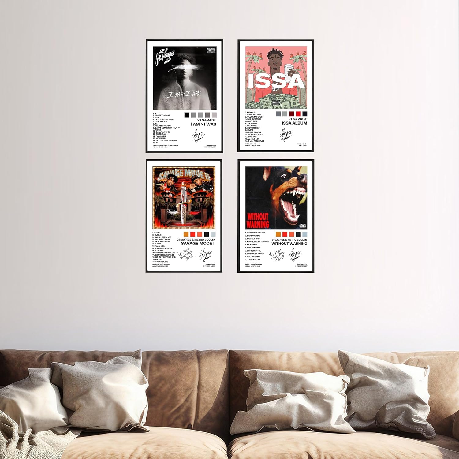 Amazon.com: Set of 4 Rapper Poster Music Album Cover Artwork and ...
