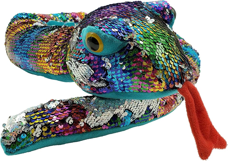 Amazon.com: Rainbow Flip Sequin Stuffed Snake - Reversible Sequin Pet ...