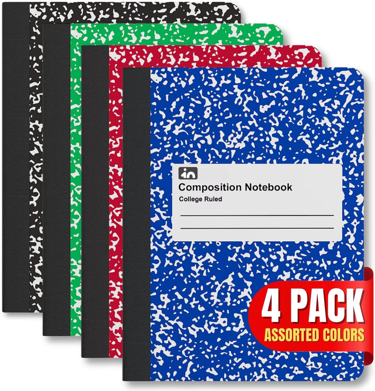 Amazon.com : 1InTheOffice Composition Notebooks College Ruled ...