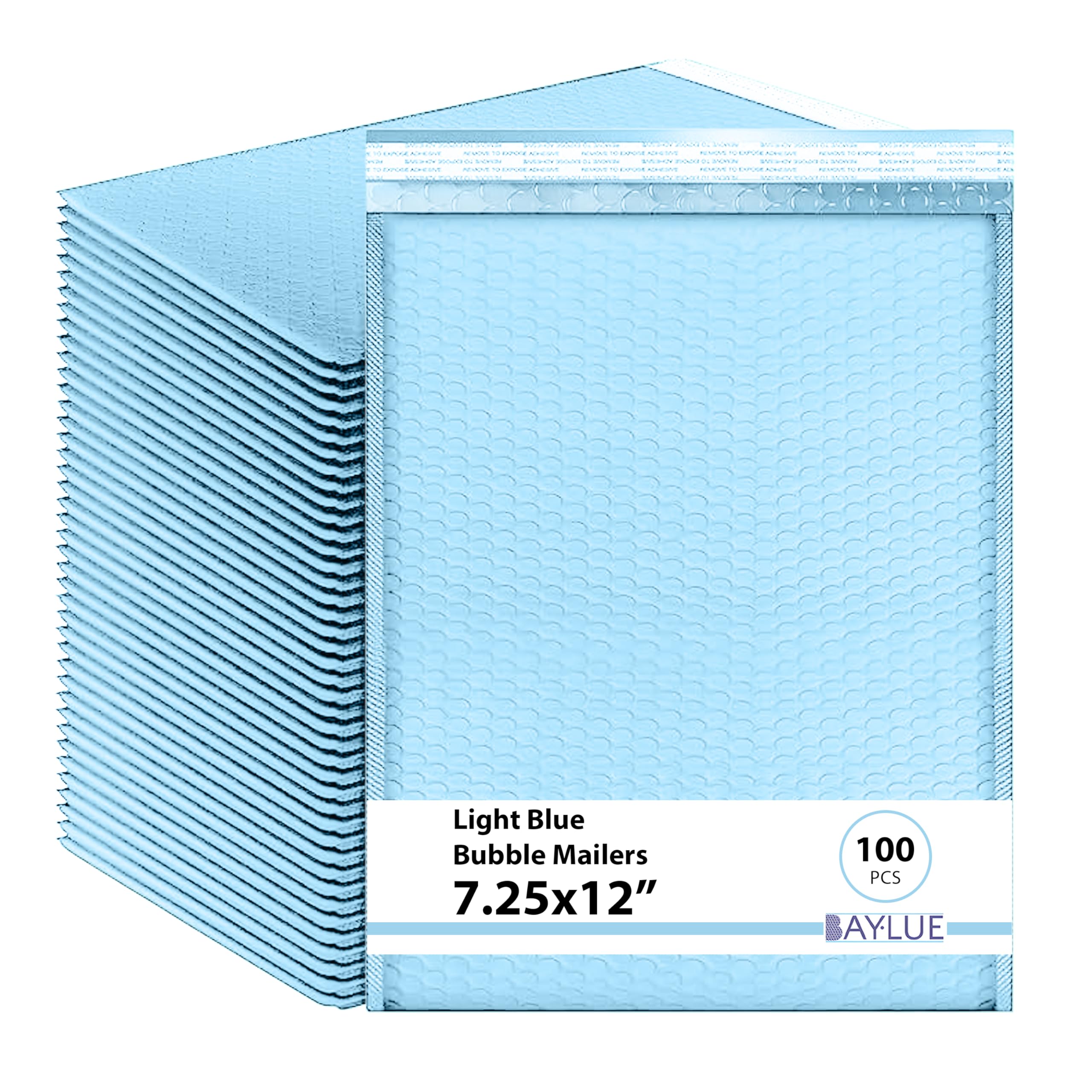 Amazon.com : Light Blue 7.25x12 Inch Poly Bubble Mailers #1 | Self Seal ...