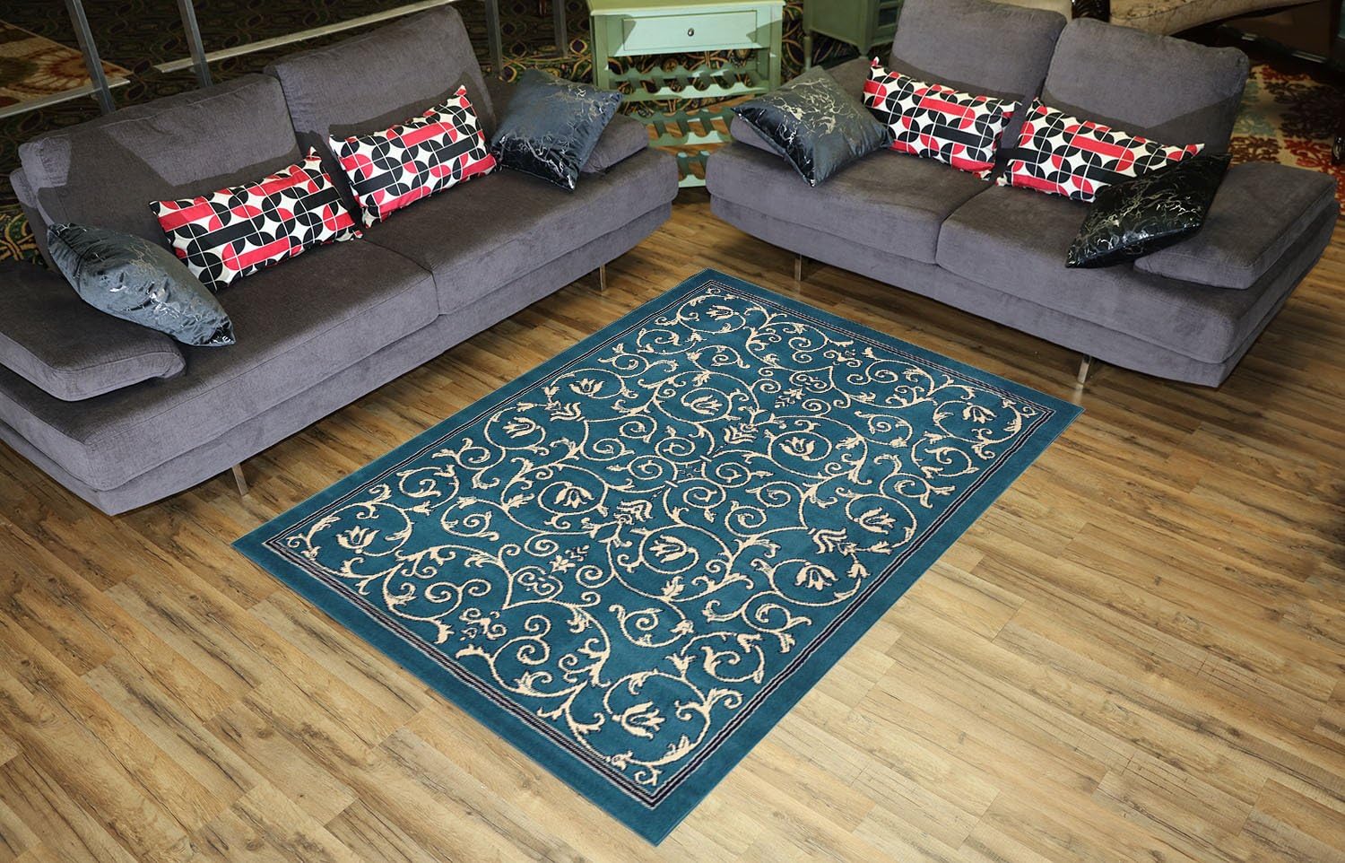 Amazon.com: Conur Collection Floral Scroll Area Rug Rugs Modern ...