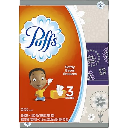 Amazon.com: Puffs Basic Facial Tissues; 1 Family Box; 180 Tissues per ...