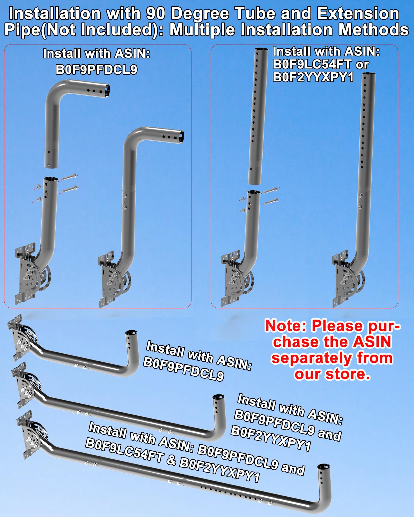 Snapklik.com : Heavy Duty Stainless Steel Pivot Antenna Mount Bracket