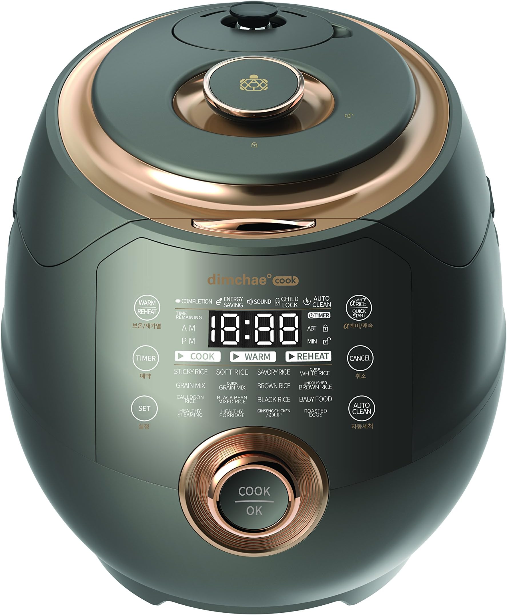 Amazon.com: Dimchae Cook Induction Heating Pressure Rice Cooker 10 Cup ...