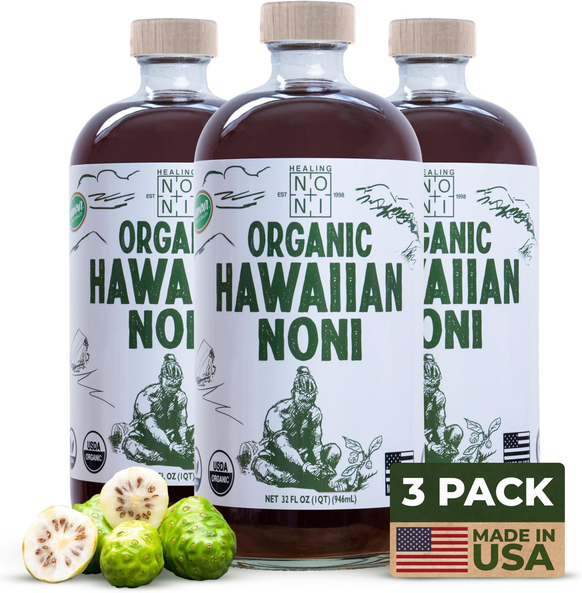 Amazon.com: Healing Noni - Hawaiian Organic Noni Juice - All-Natural ...