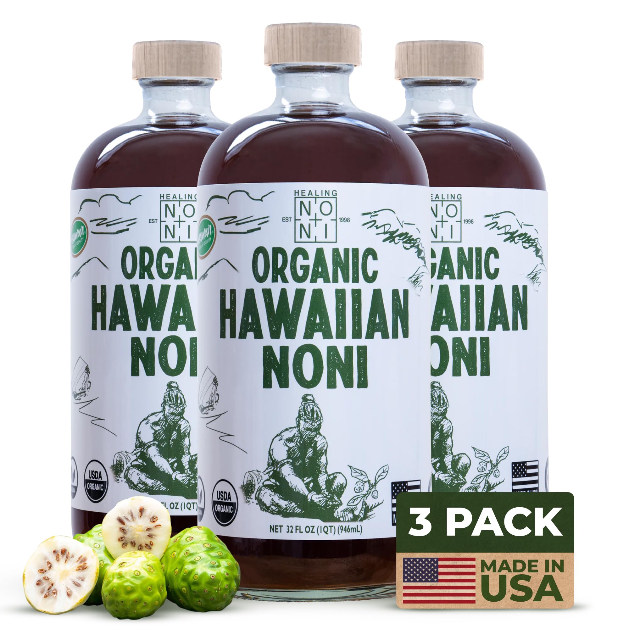 Amazon.com: Healing Noni - Hawaiian Organic Noni Juice - All-Natural ...