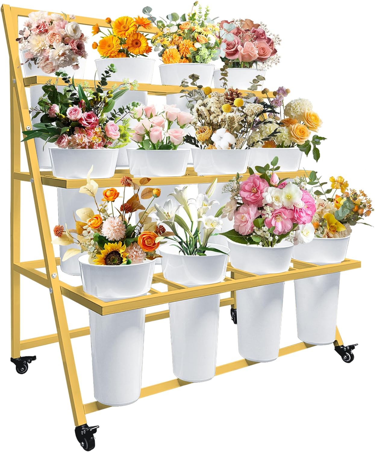 Amazon.com: PROLEE Flower Stand with 12 Buckets, Flower Display Stand ...