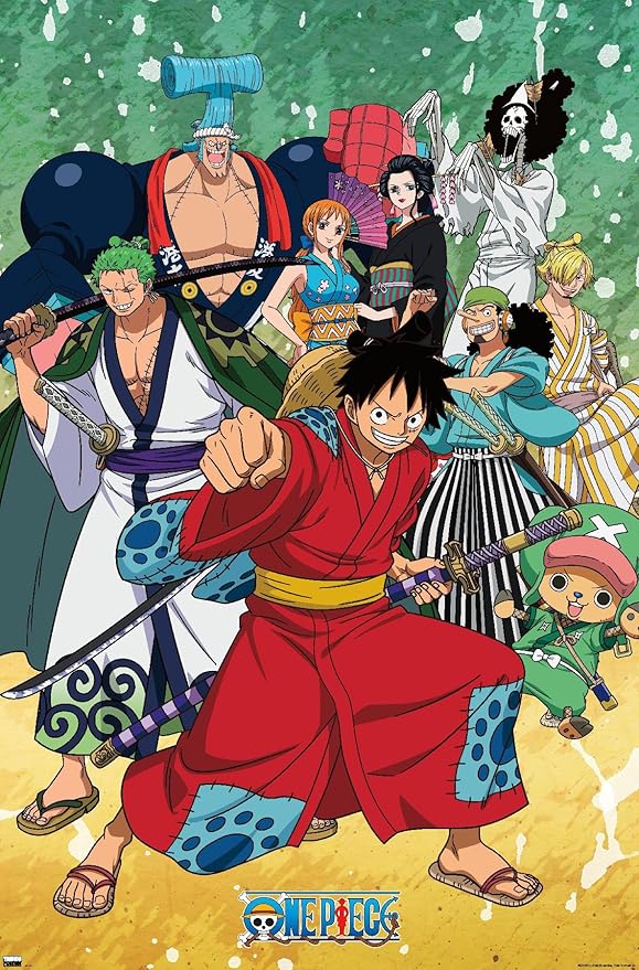 Amazon.com: One Piece: Wano Country - Samurai Crew Wall Poster, 34L" x ...