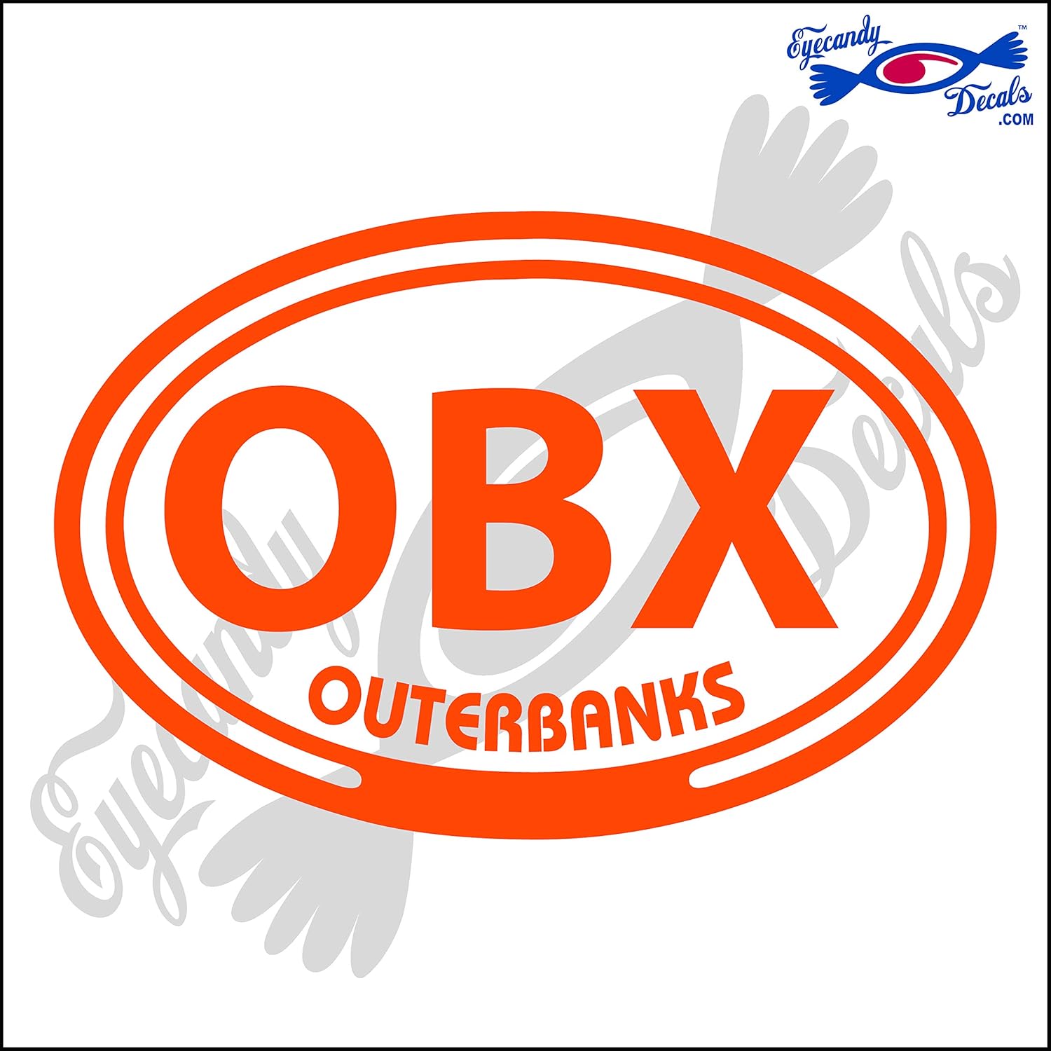 Amazon.com: Eyecandy Decals OBX with OUTERBANKS North Carolina in Oval ...