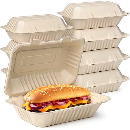 Amazon.com: greensight 9 x 6 Clamshell Take Out Food Containers, 75 ...