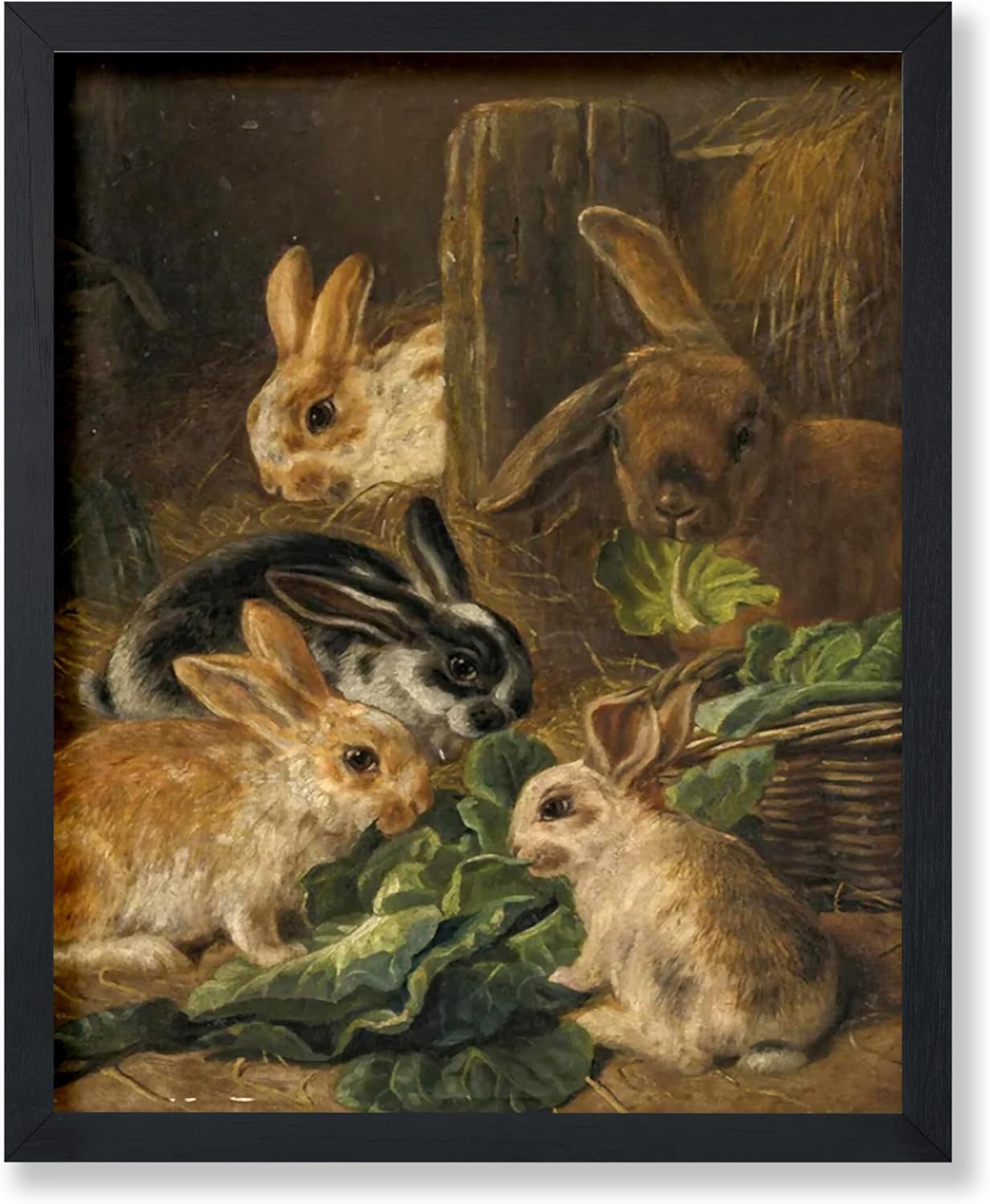 Amazon.com: Poster Master Vintage Rabbits Painting Poster - Retro A ...