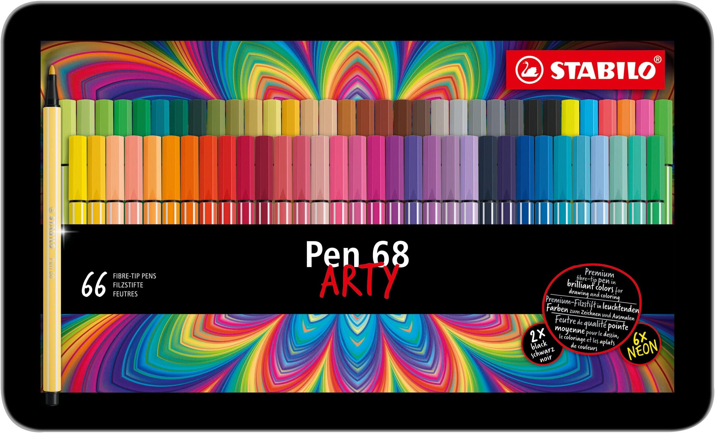 STABILO ARTY - Set créatif dessin x 68 feutres - 34 feutres de ...