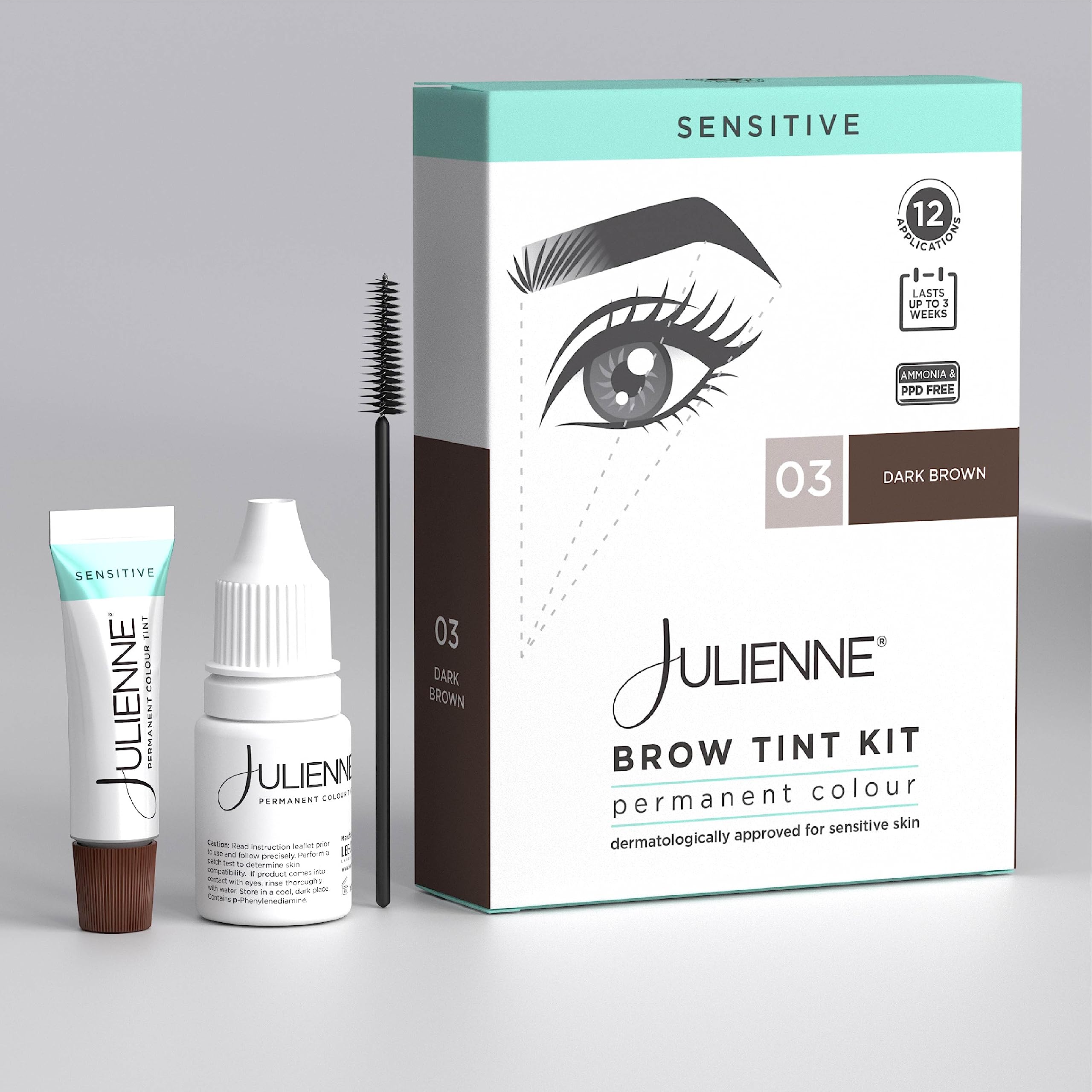 Julienne Brow Tint Kit Sensitive - Dark Brown : Amazon.co.uk: Beauty