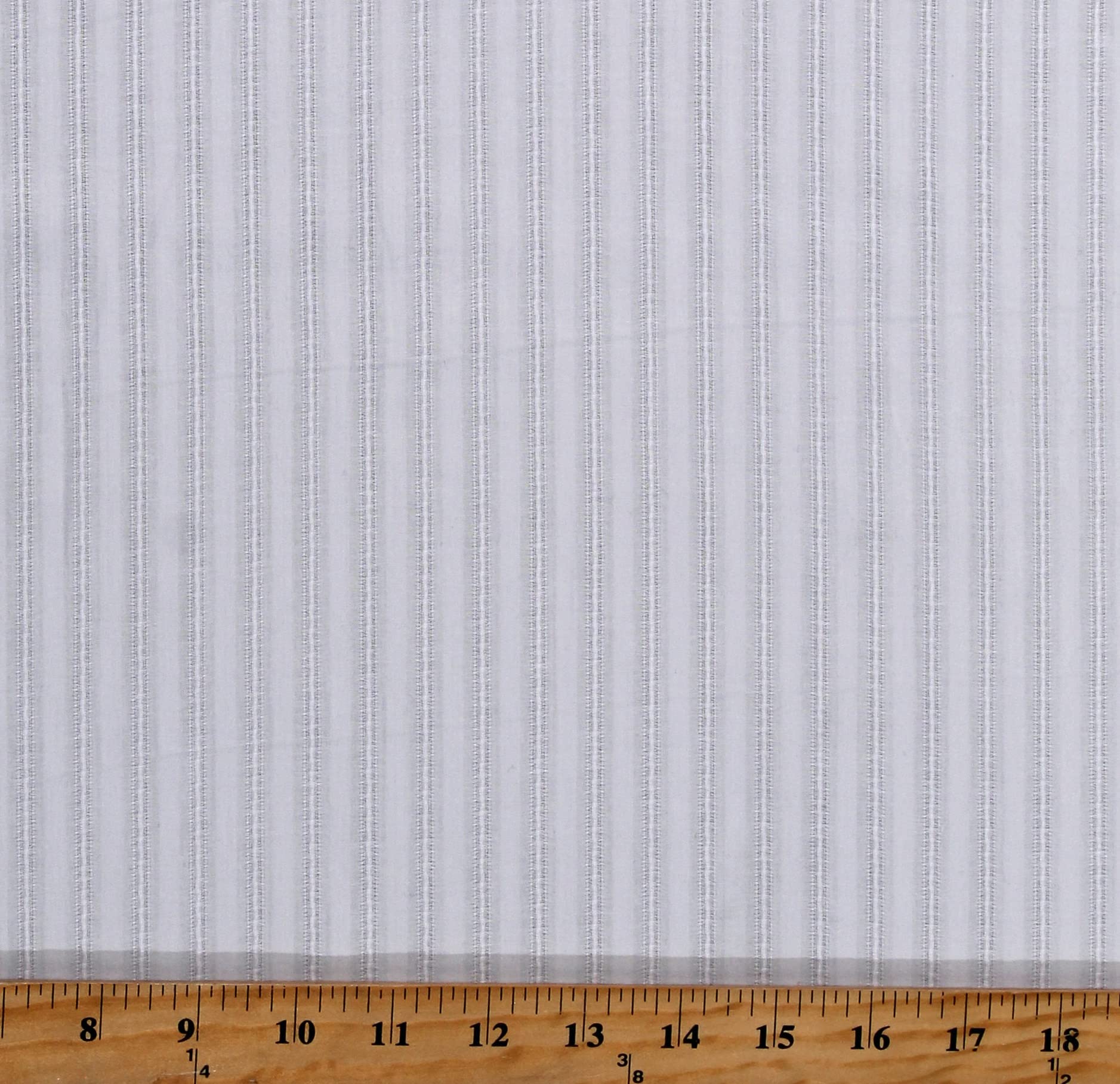 Amazon.com: Cotton Lawn Batiste White Tone on Tone Stripes 58" Wide ...