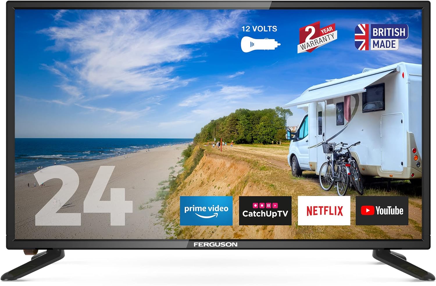 Ferguson XSTR0242-12 Volt 24 inch Smart 12-volt LED TV with streaming ...