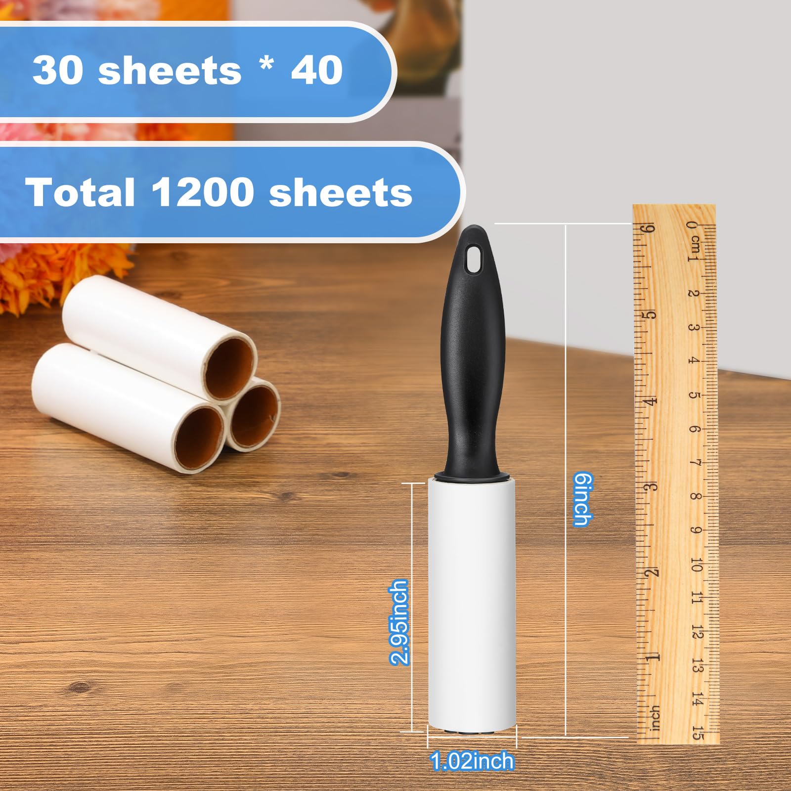 Zhehao 40 Pack Travel Size Lint Roller, Hair Remover Rollers Pet Hair Remover Mini Lint Remover ...