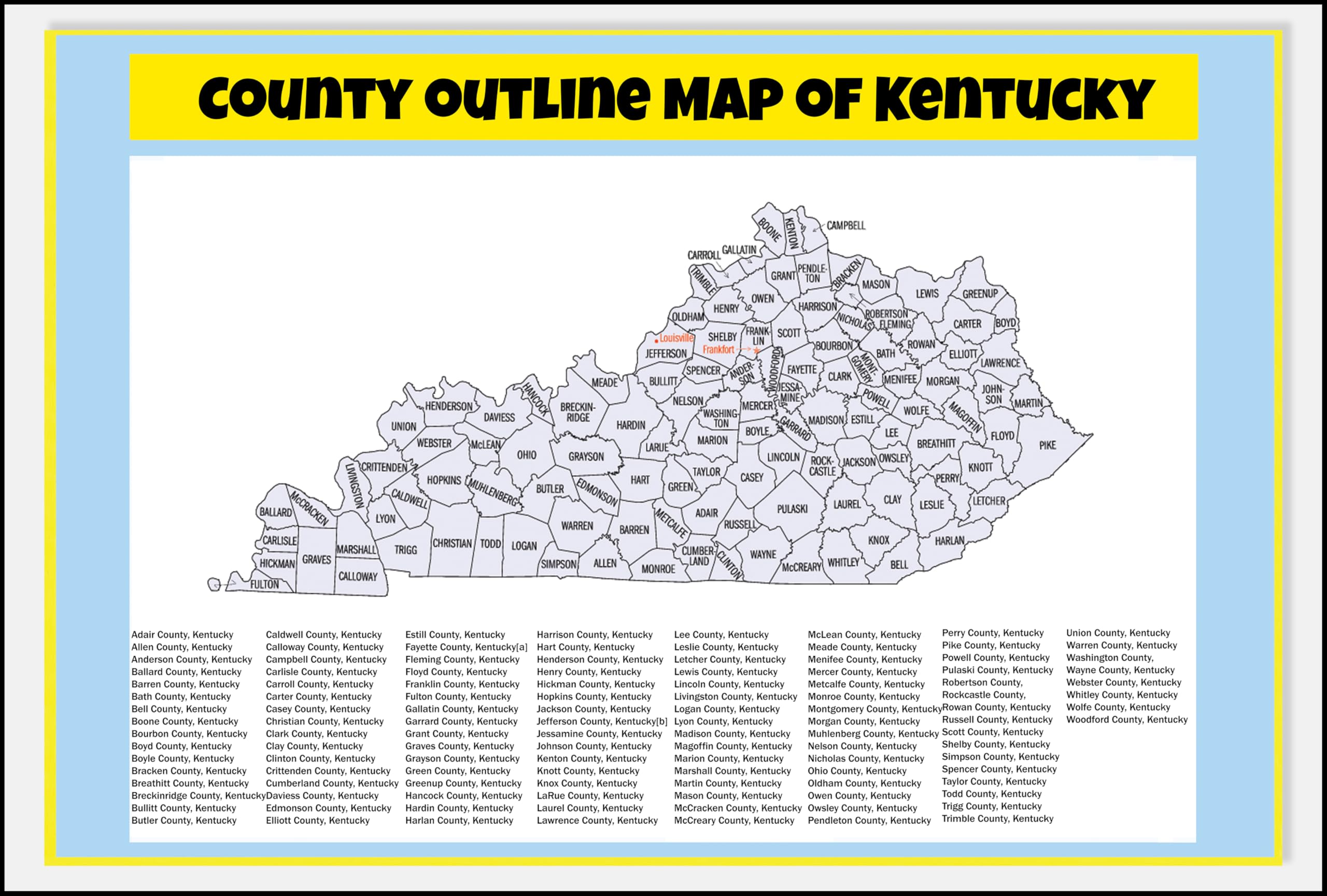 Outline Map Of Kentucky Kentucky Outline Map 50 Pack – KAPPA MAP
