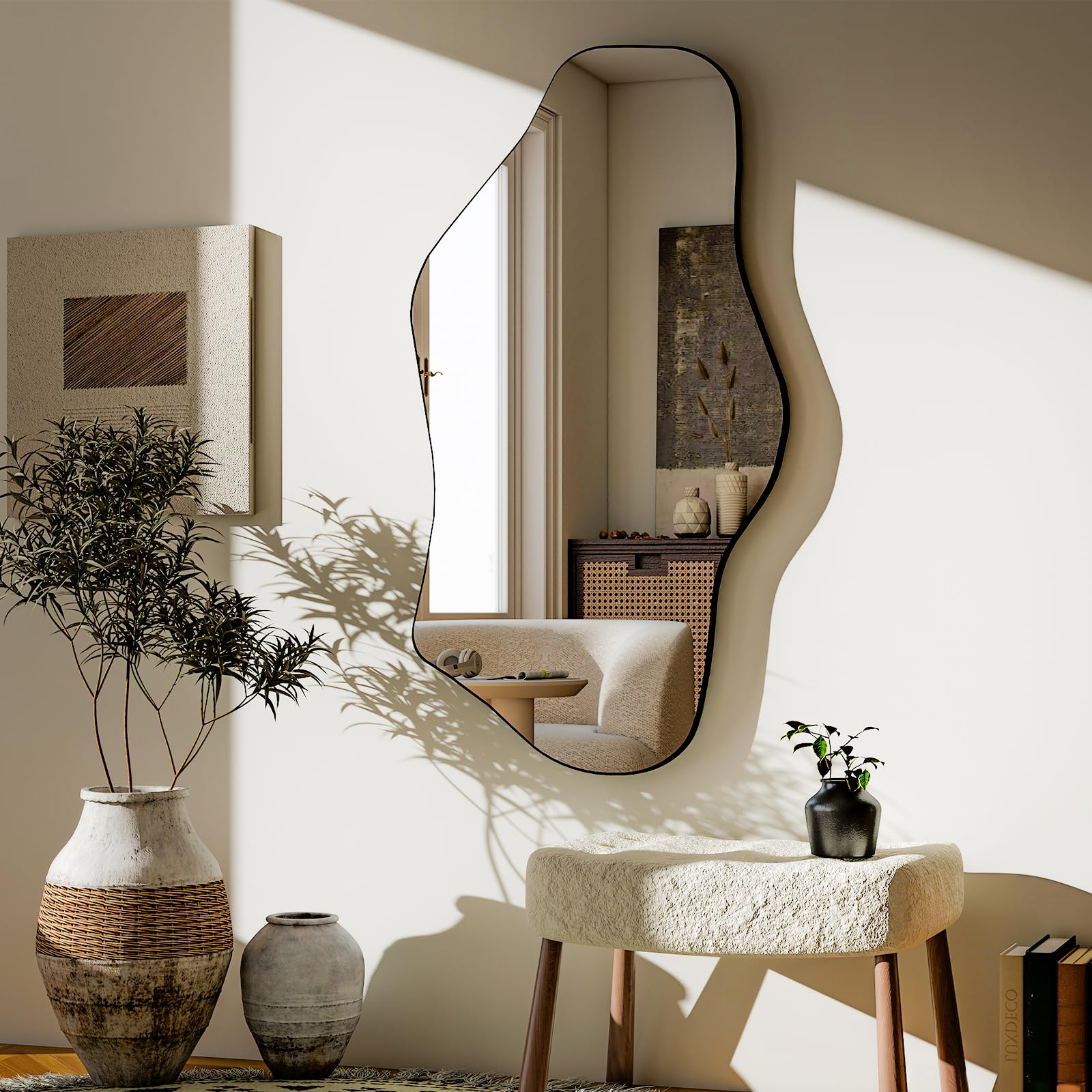 Snapklik.com : Large Irregular Wall Mirror - 40" X 20" Asymmetrical ...