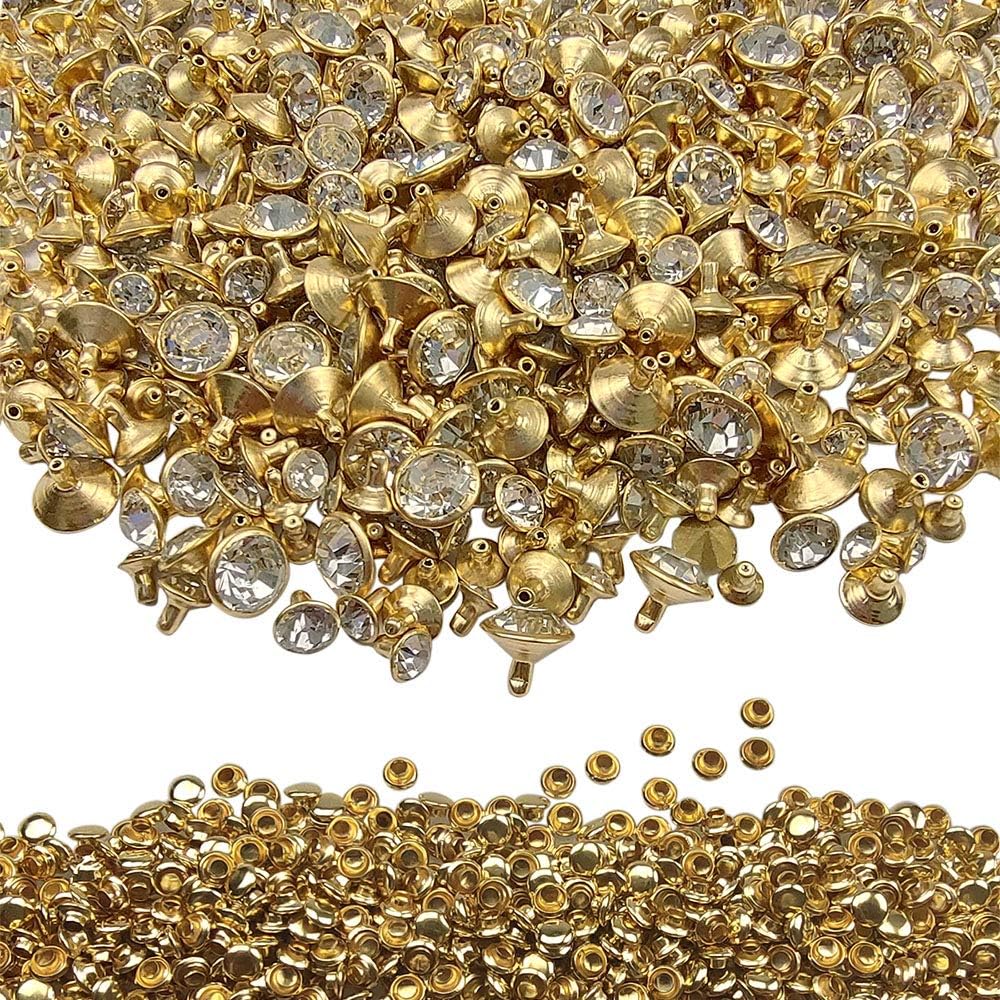 500 Sets 5 Sizes Gold Edge Crystal Glass Rivets India | Ubuy