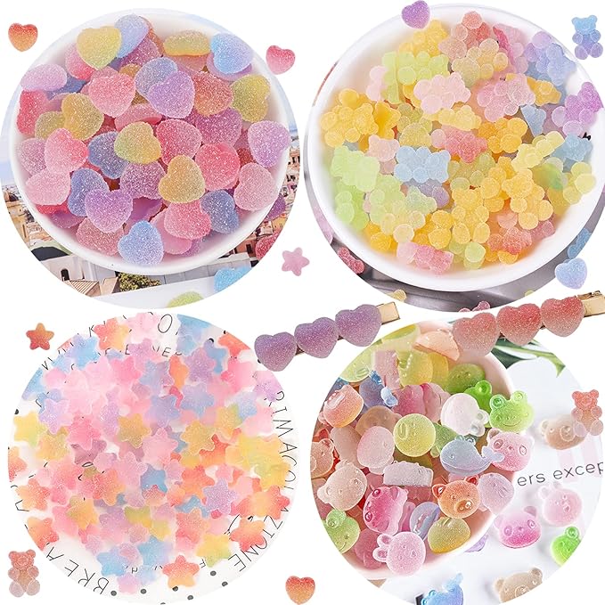 Amazon.com: 120Pcs Slime Charms Kawaii Candy Resin Charms 3D Cute Nail ...