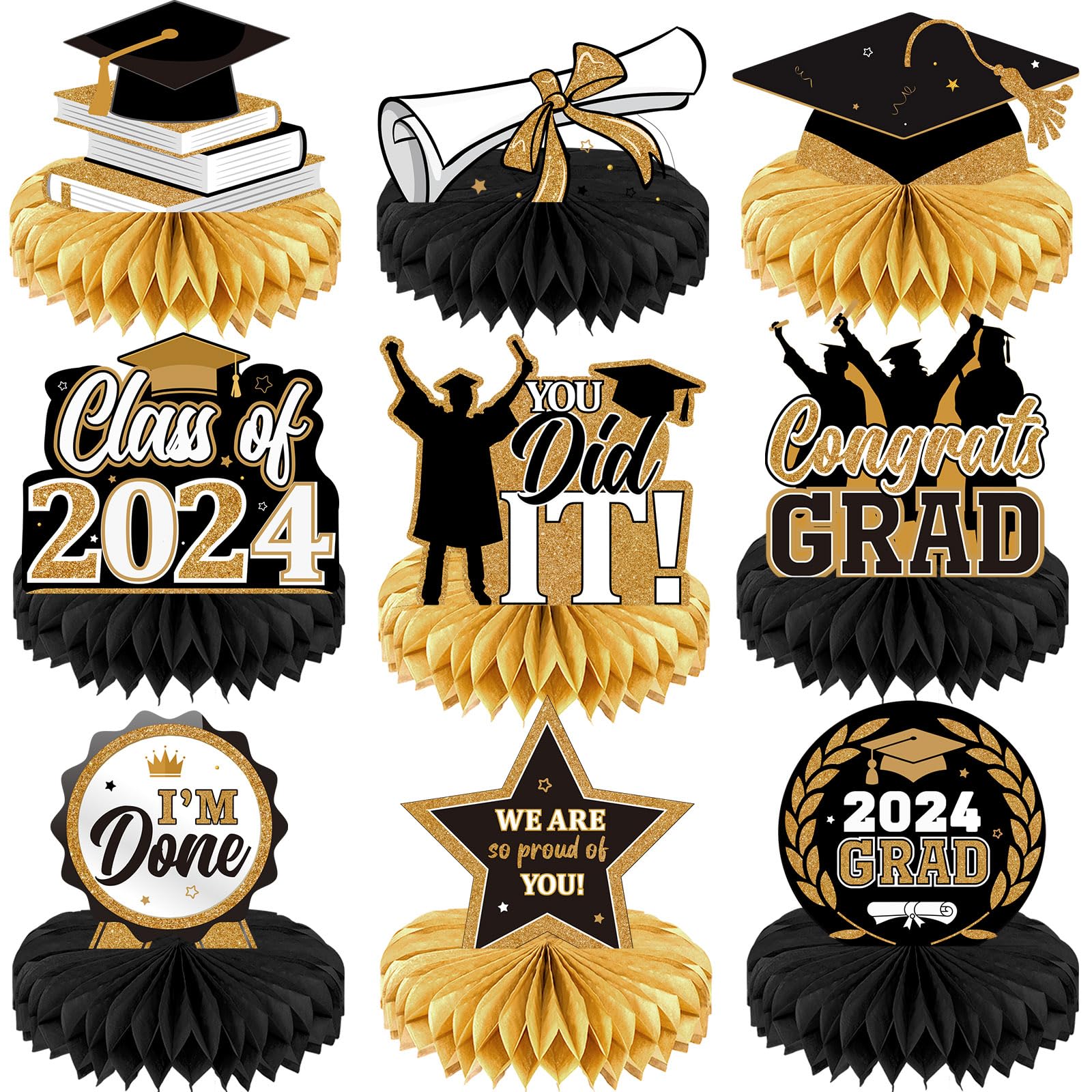 Yisong 9 Pieces 2024 Graduation Party Table Decorations Class of 2024 ...