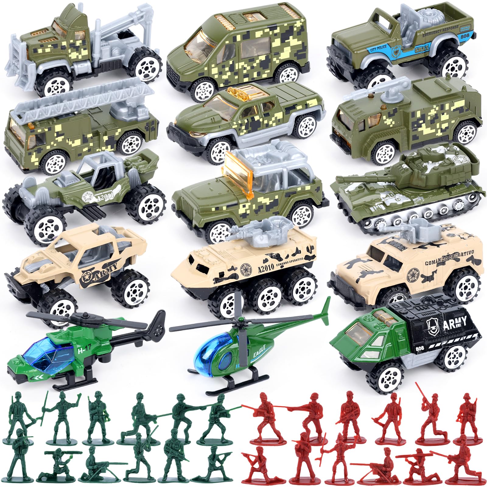 Amazon.com: Shindel 115PCS Die-cast Military Vehicles, Alloy Metal ...