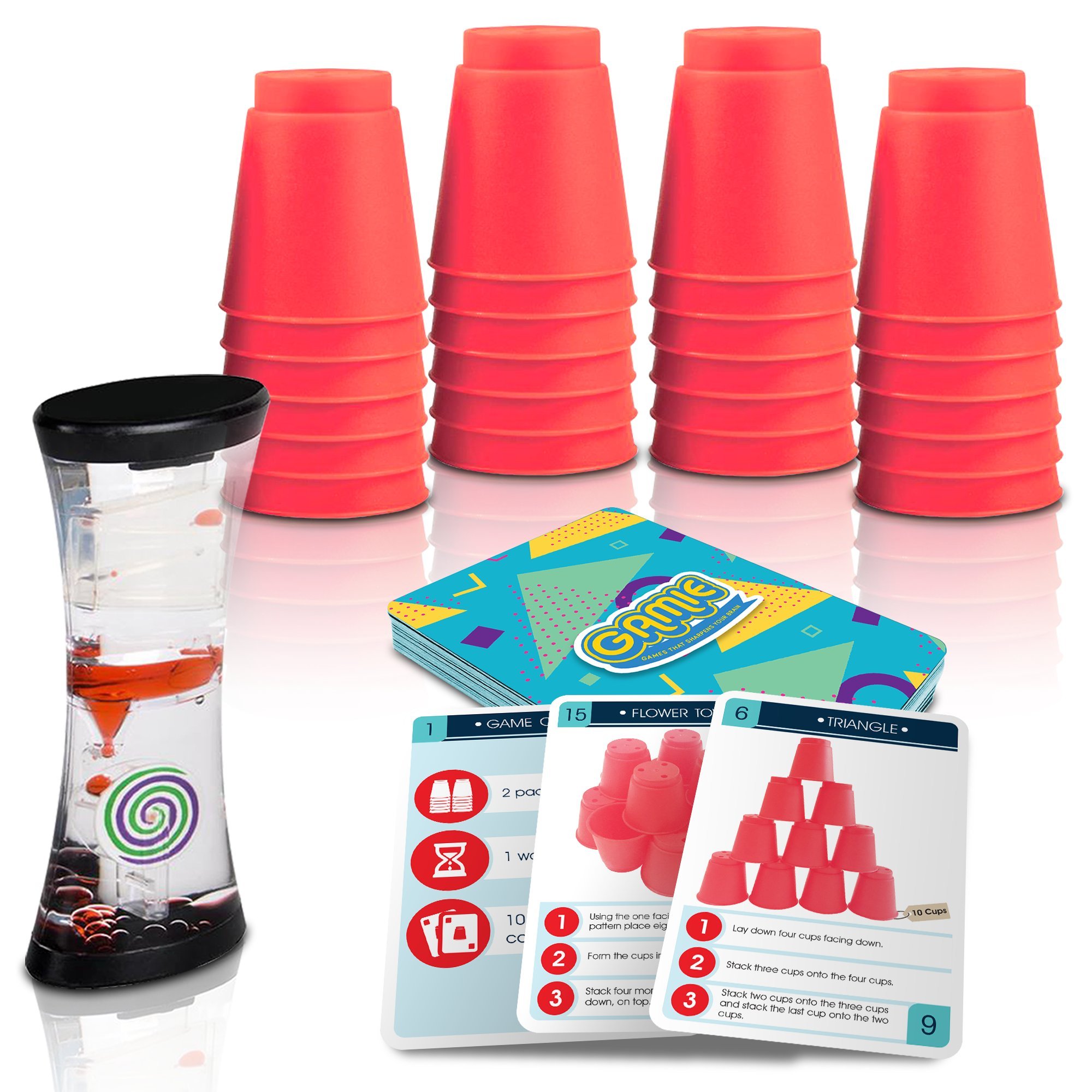 Buy Gamie Stacking Cups Game With 18 Fun Challenges And Water Timer 24