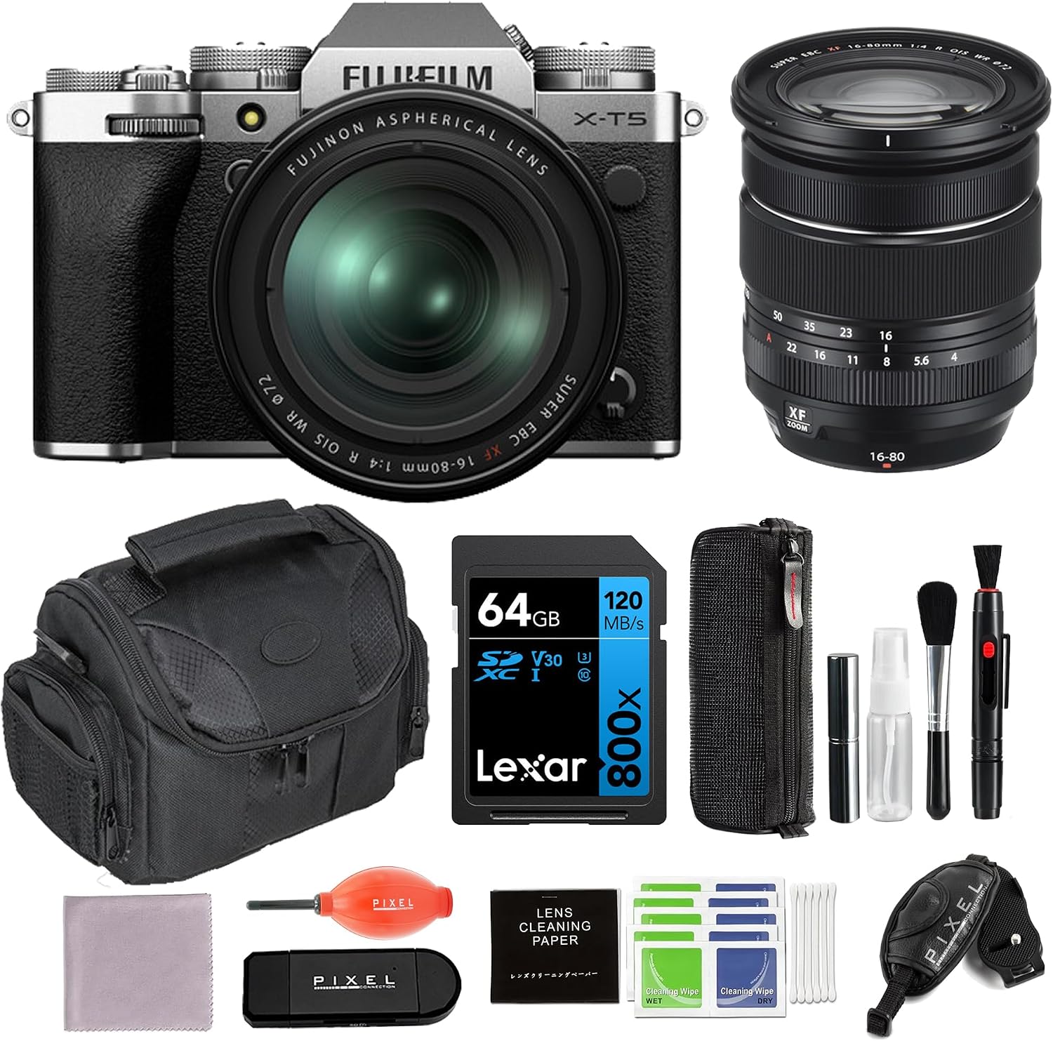 Amazon.com : FUJIFILM X-T5 Mirrorless Camera with 16-80mm Lens (Silver ...