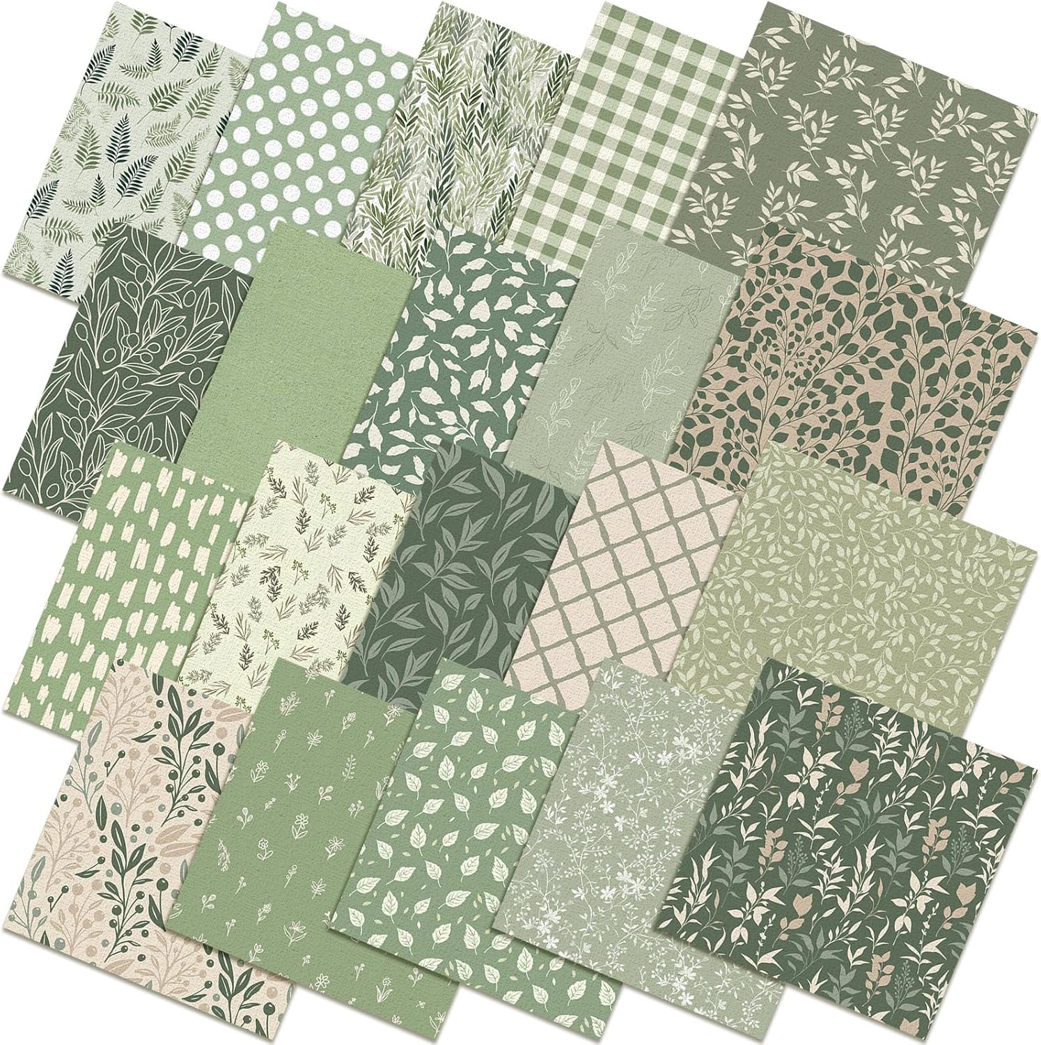 Amazon.com: HunnmingRe 20 Pcs 10''x10'' Sage Green Quilting Fabric ...
