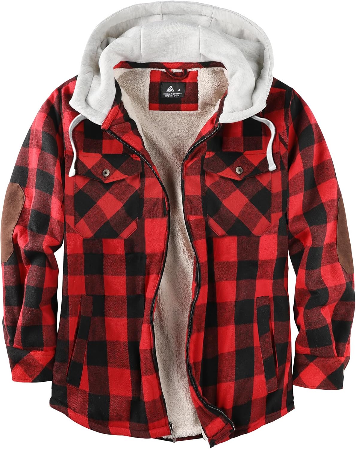 SCODI Men's Flannel Shirt Jacket Fleece Sherpa Lined Plaid Jackets Coat ...