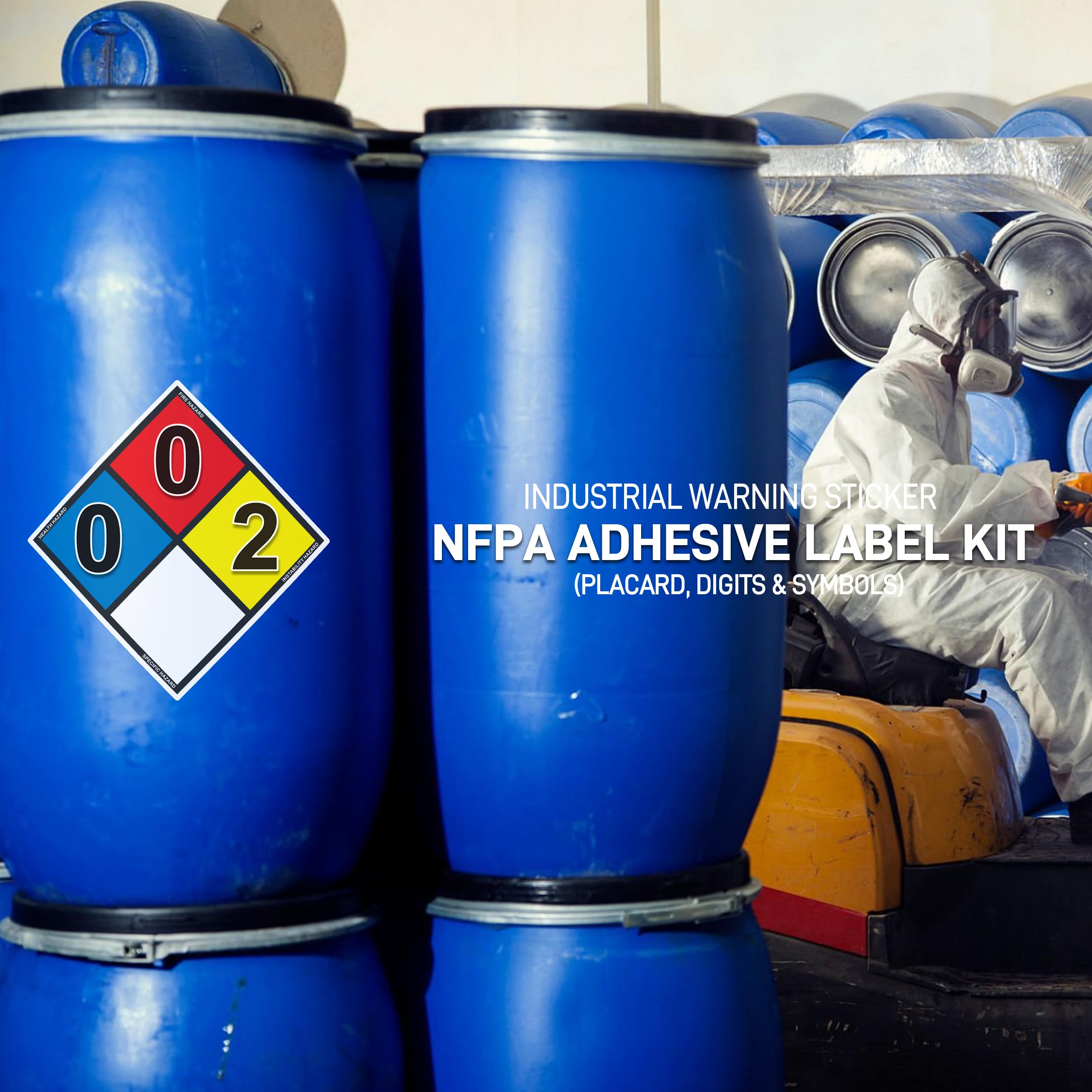 NFPA 704 Diamond Sign SmartSign NFPA Adhesive Label Kit Placard Symbols ...