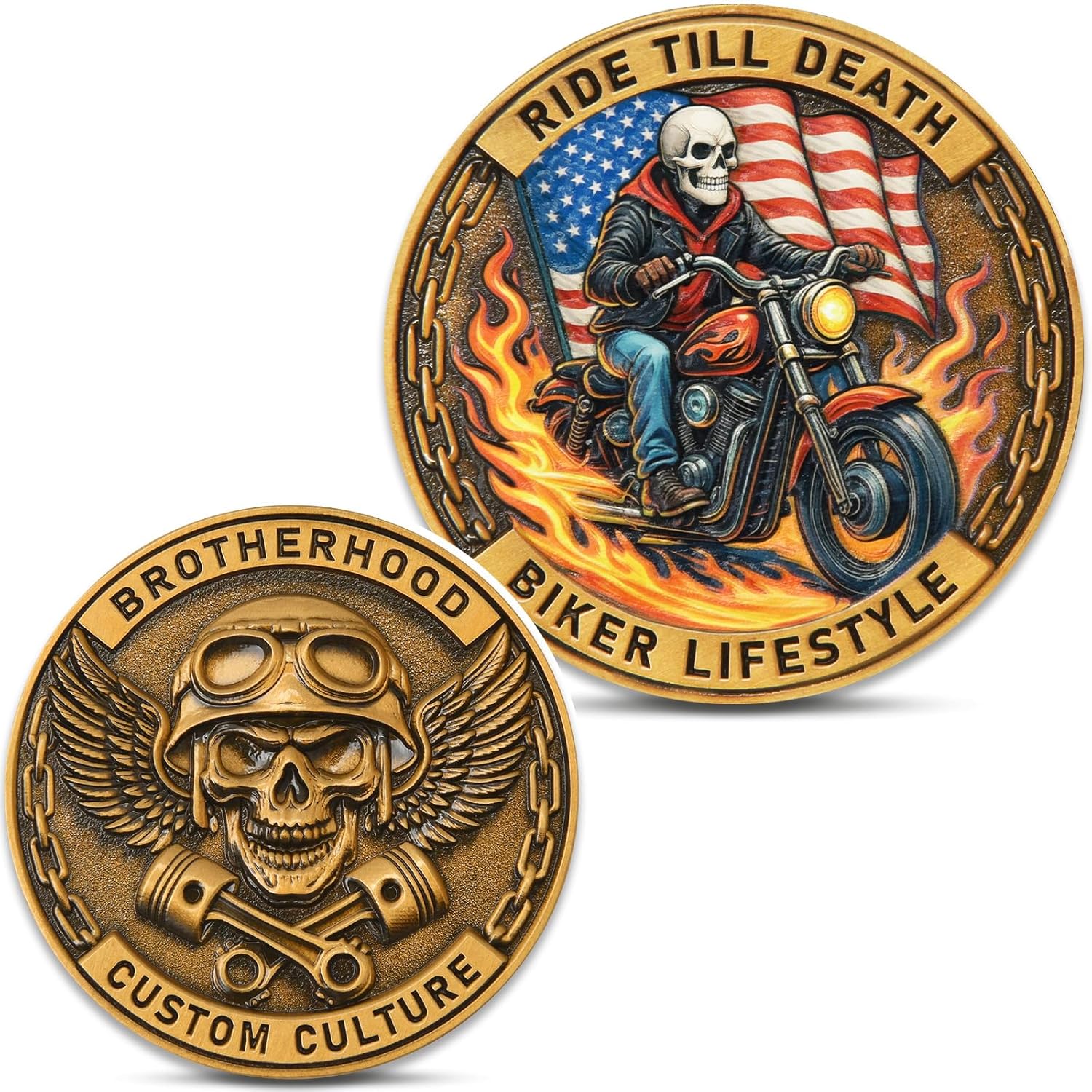 Amazon.com: Ride Till Death Biker Lifestyle Challenge Coin - Celebrate ...