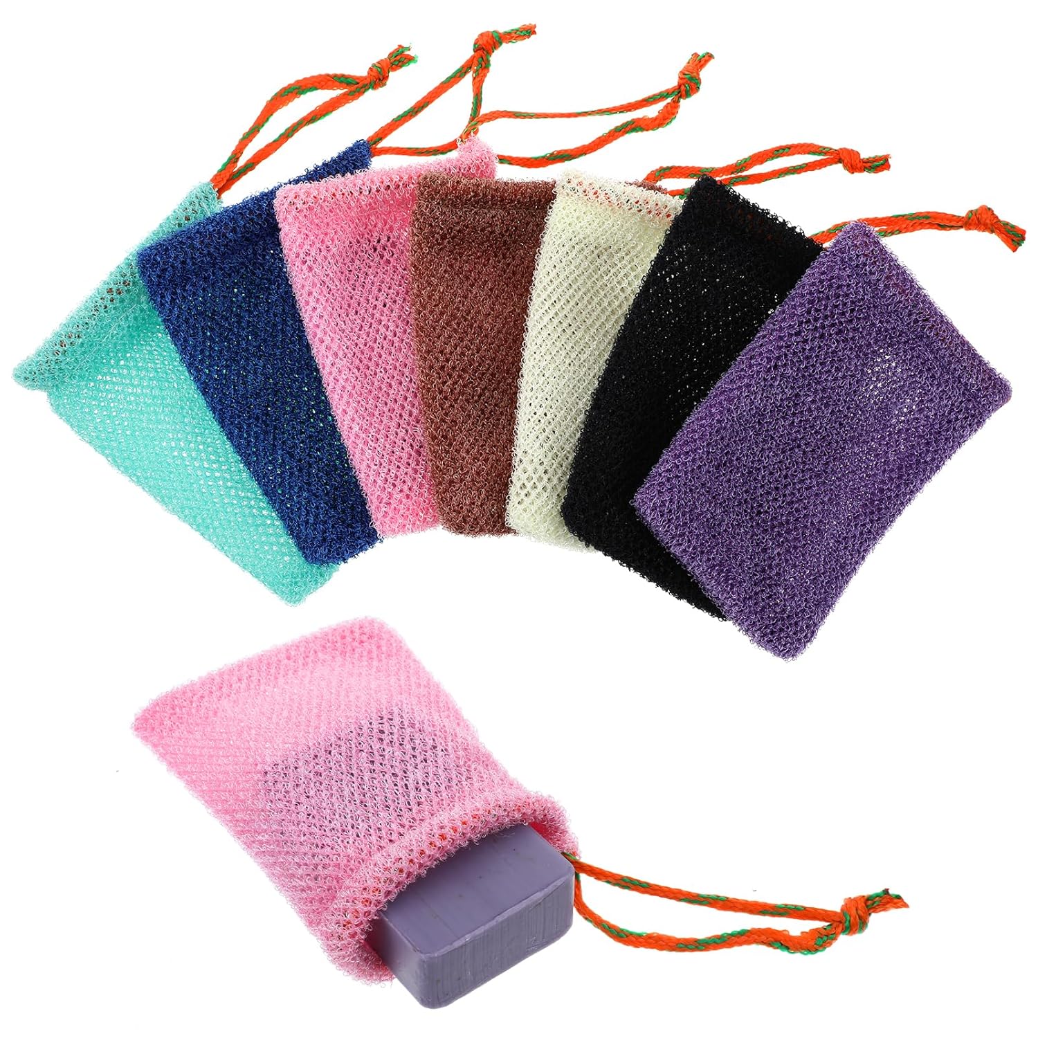 Amazon.com: Classicseali 7pcs Exfoliating Soap Bag, Nylon Soap Mesh Bag ...