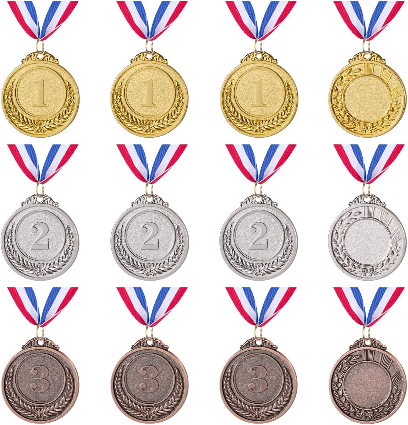 Amazon.com : Abaokai 12 Pieces Mini Gold Silver Bronze Award Medals ...