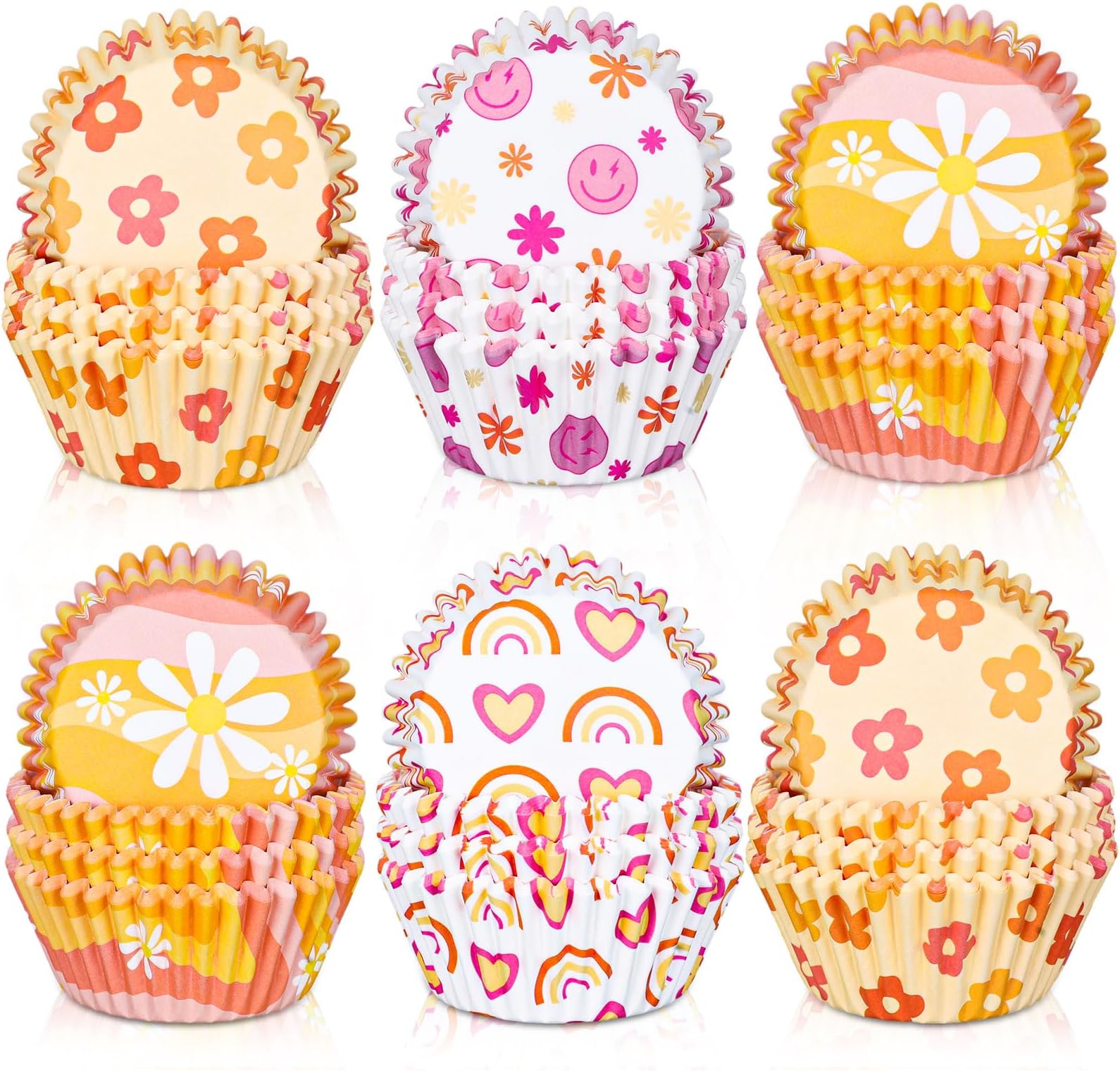Amazon.com: AnyDesign 600Pcs Boho Sun Cupcake Liners Boho Hippie ...