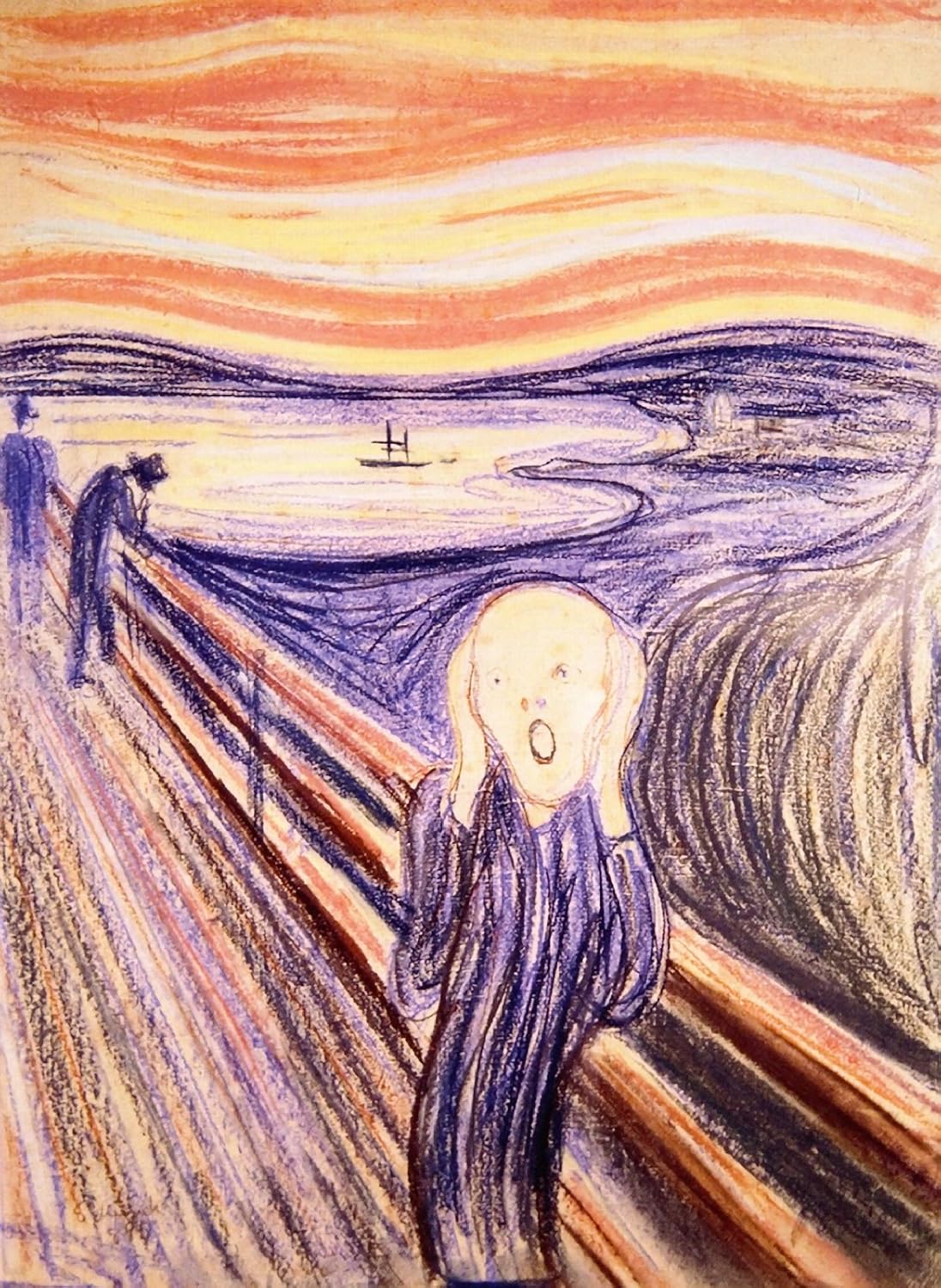 Amazon.com: Aenx Edvard Munch - The Scream Drawing - Pastel Private ...