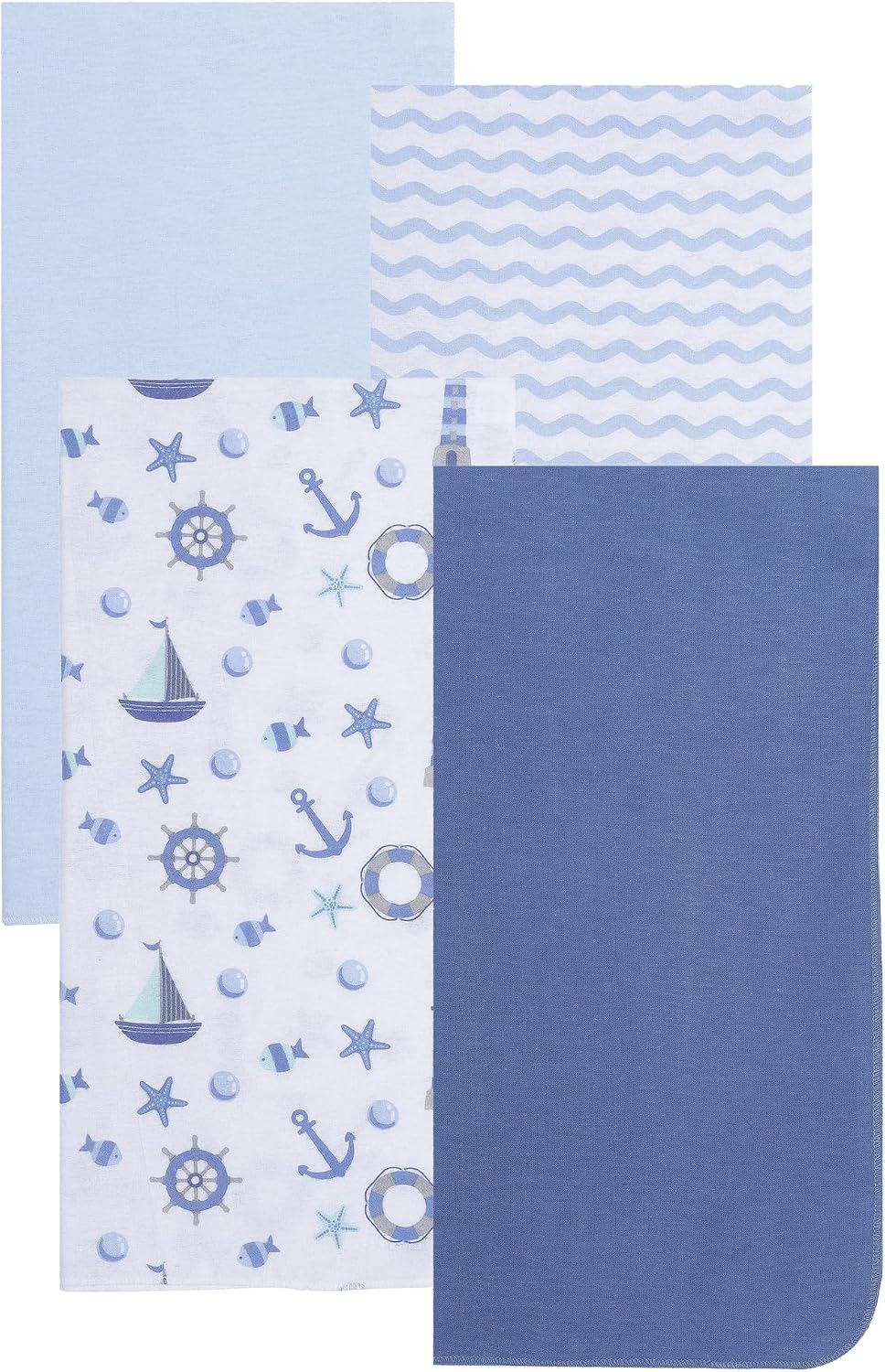 Amazon.com: EVERYDAY KIDS 4 Pack of Soft Flannel Receiving Baby Blanket ...