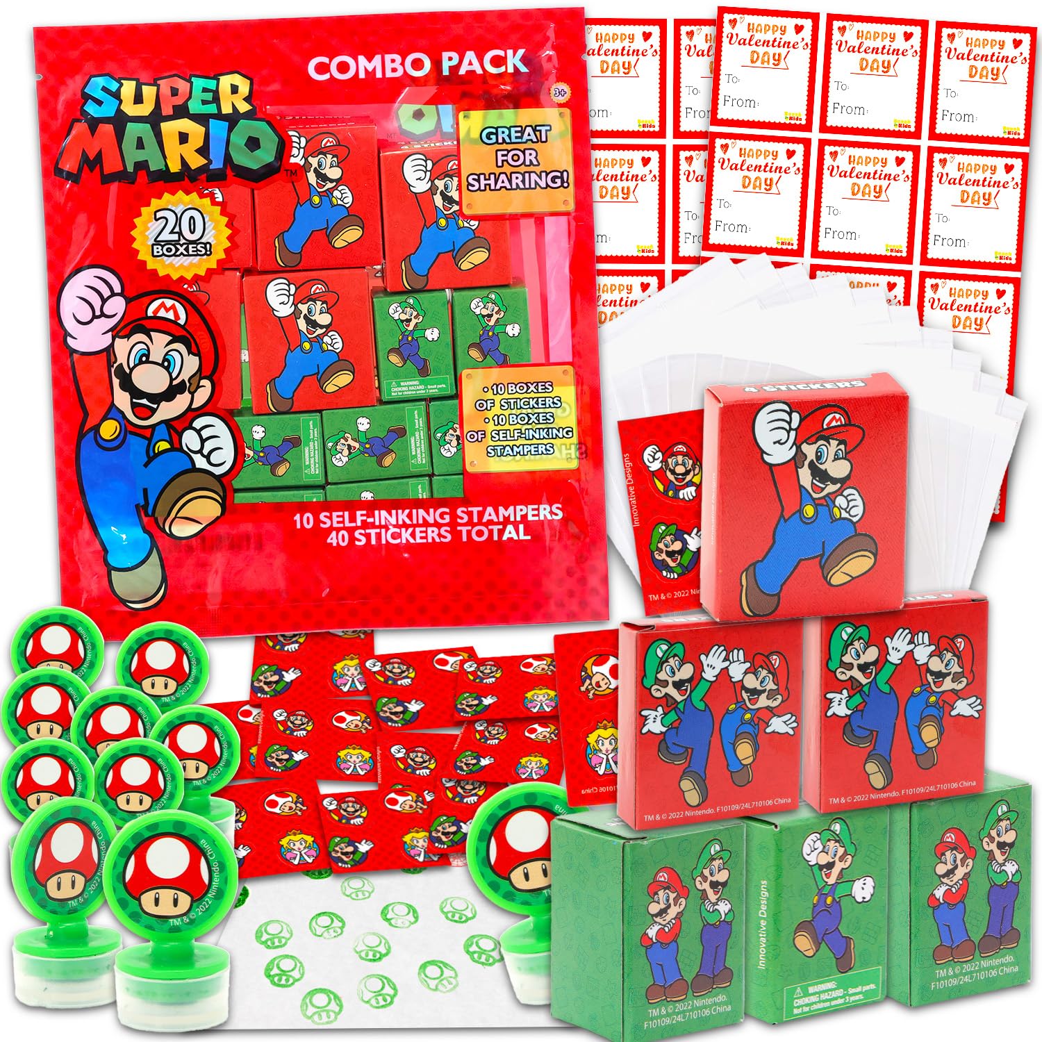 Snapklik.com : Super Mario Valentines Day Classroom Gift Exchange Set ...