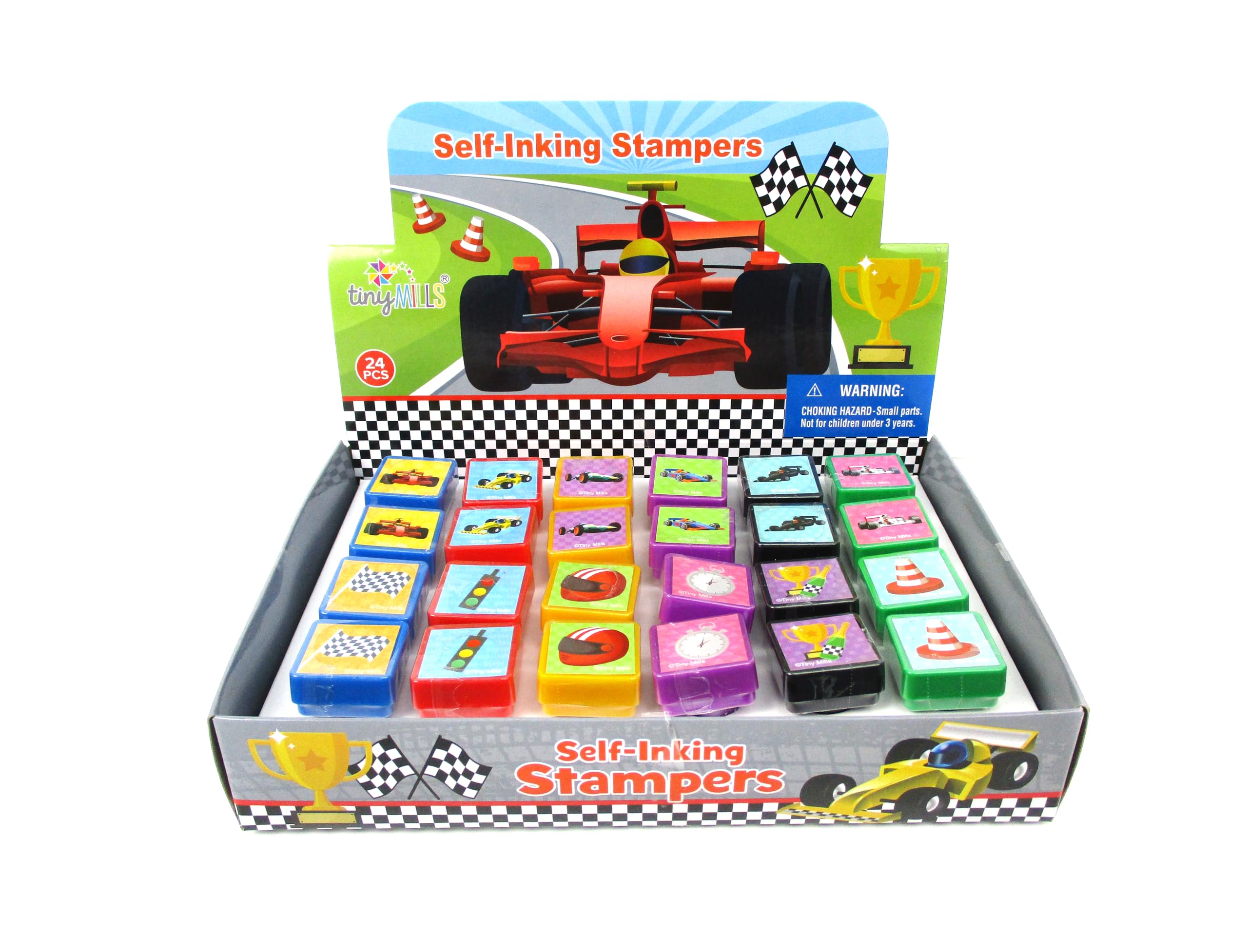 Snapklik.com : TINYMILLS 24 Pcs Race Car Assorted Stamps For Kids Self ...