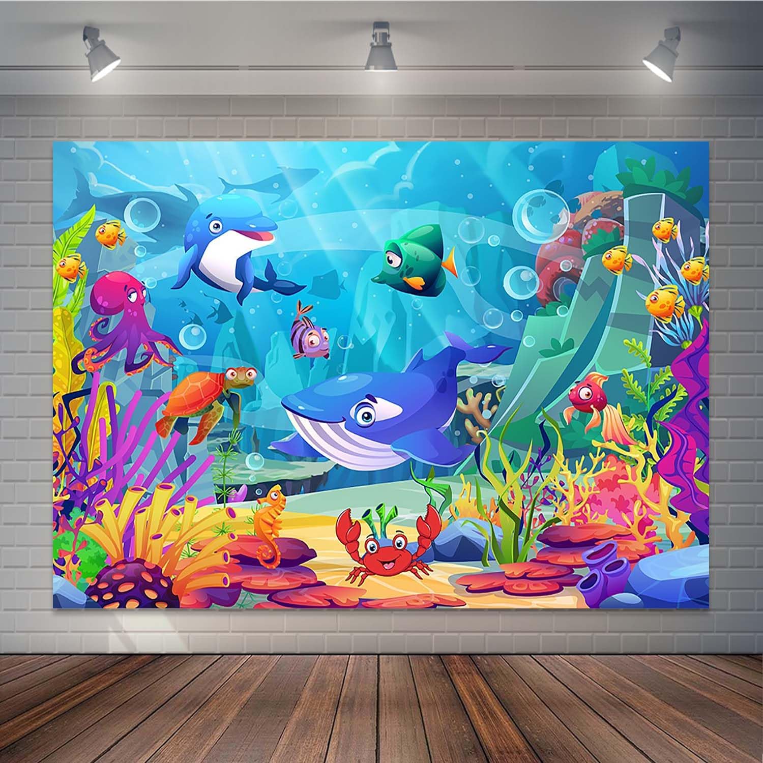 Amazon.com : CORFOTO 7x5ft Fabric Under The Sea Backdrop for ...