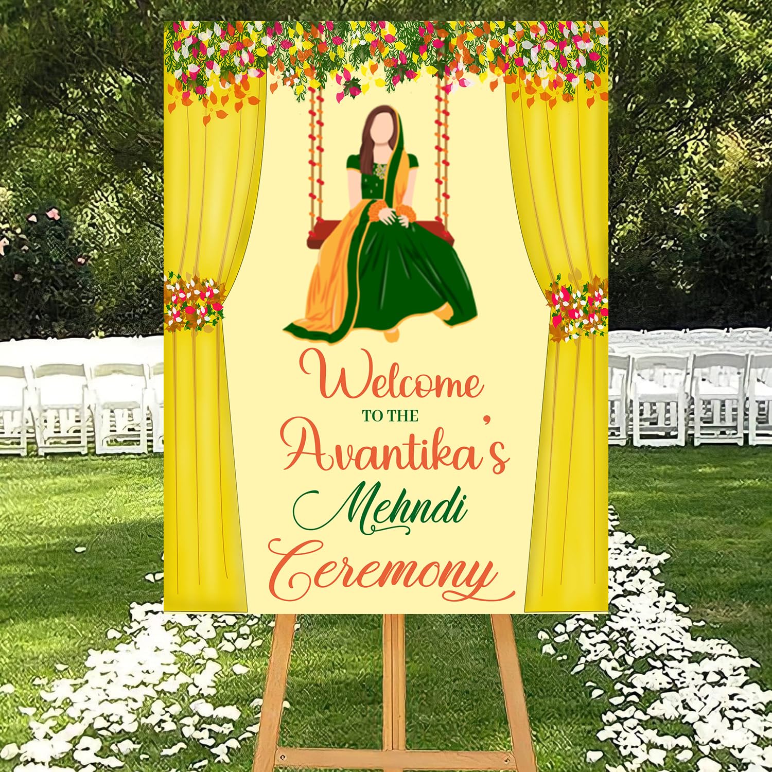 Theme My Party Mehendi Functions Signage For Wedding Ceremony Board ...