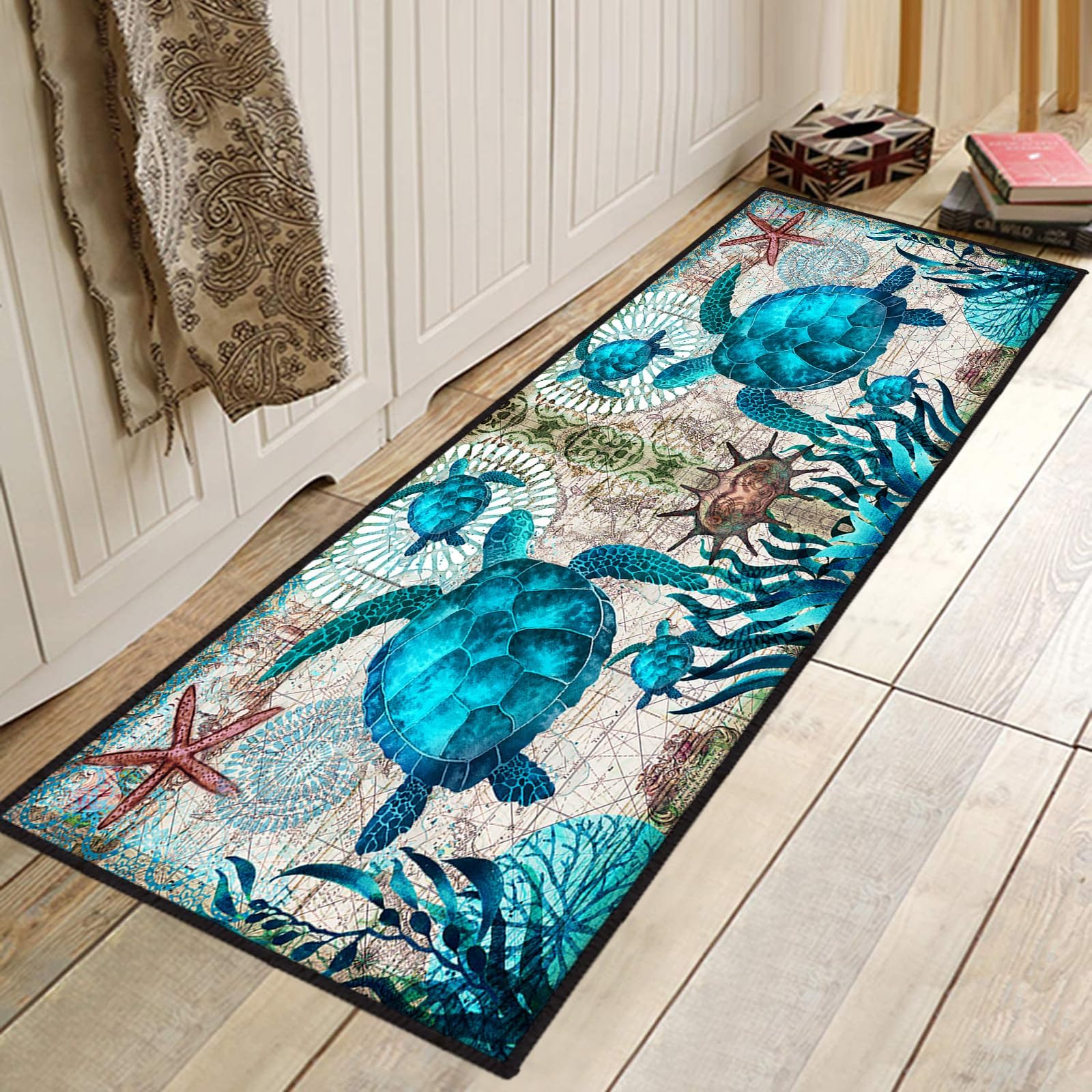 Amazon.com: Sea Turtle Kitchen Rug Sets of 3,Anti Fatigue Cushioned ...
