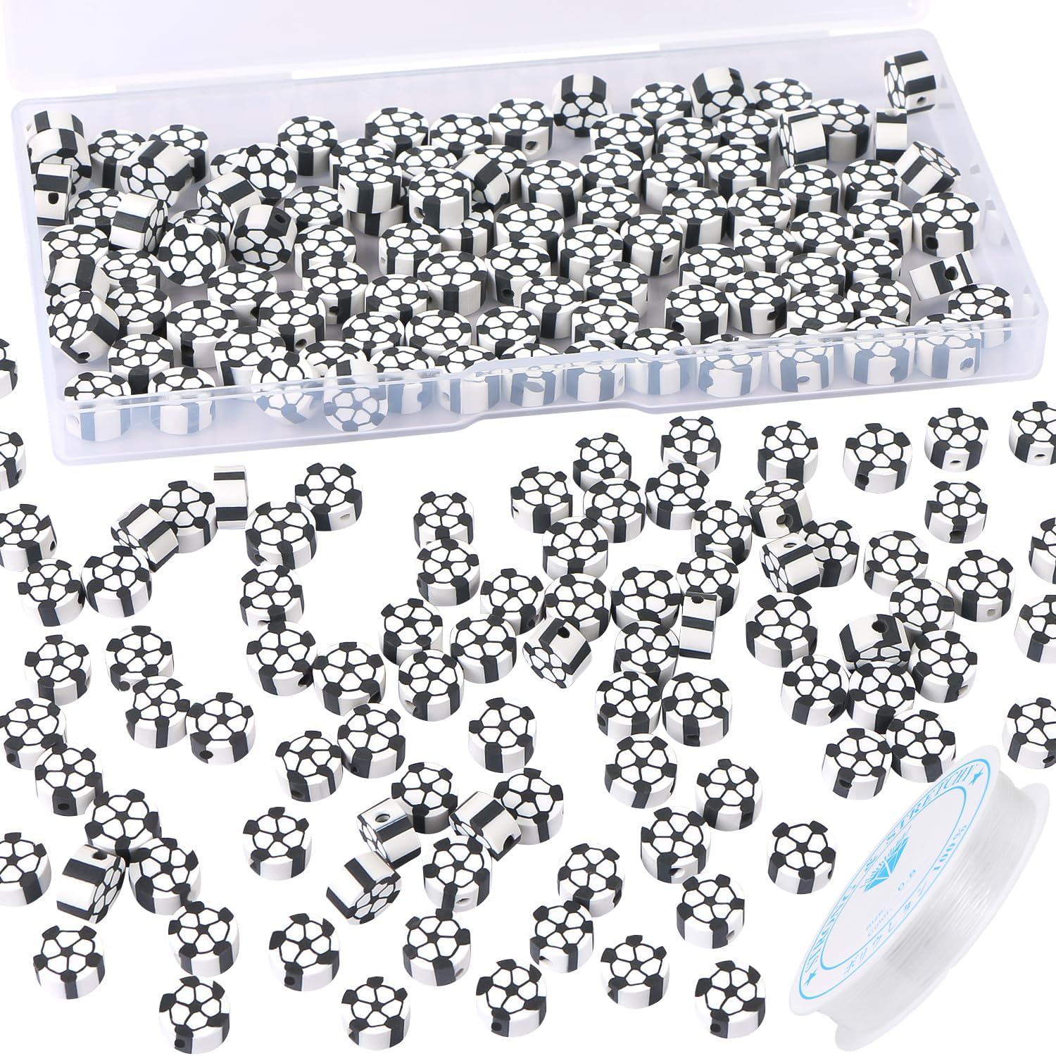 Amazon.com: 120 Pieces Soccer Ball Beads Acrylic Sports Beads with Big ...