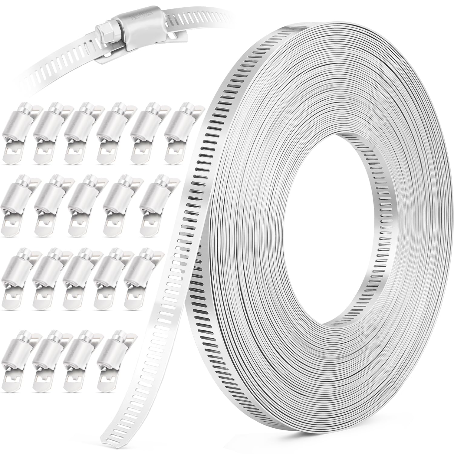 Snapklik.com : OURU 50FT Hose Clamps,304 Stainless Steel Hose Clamp ...