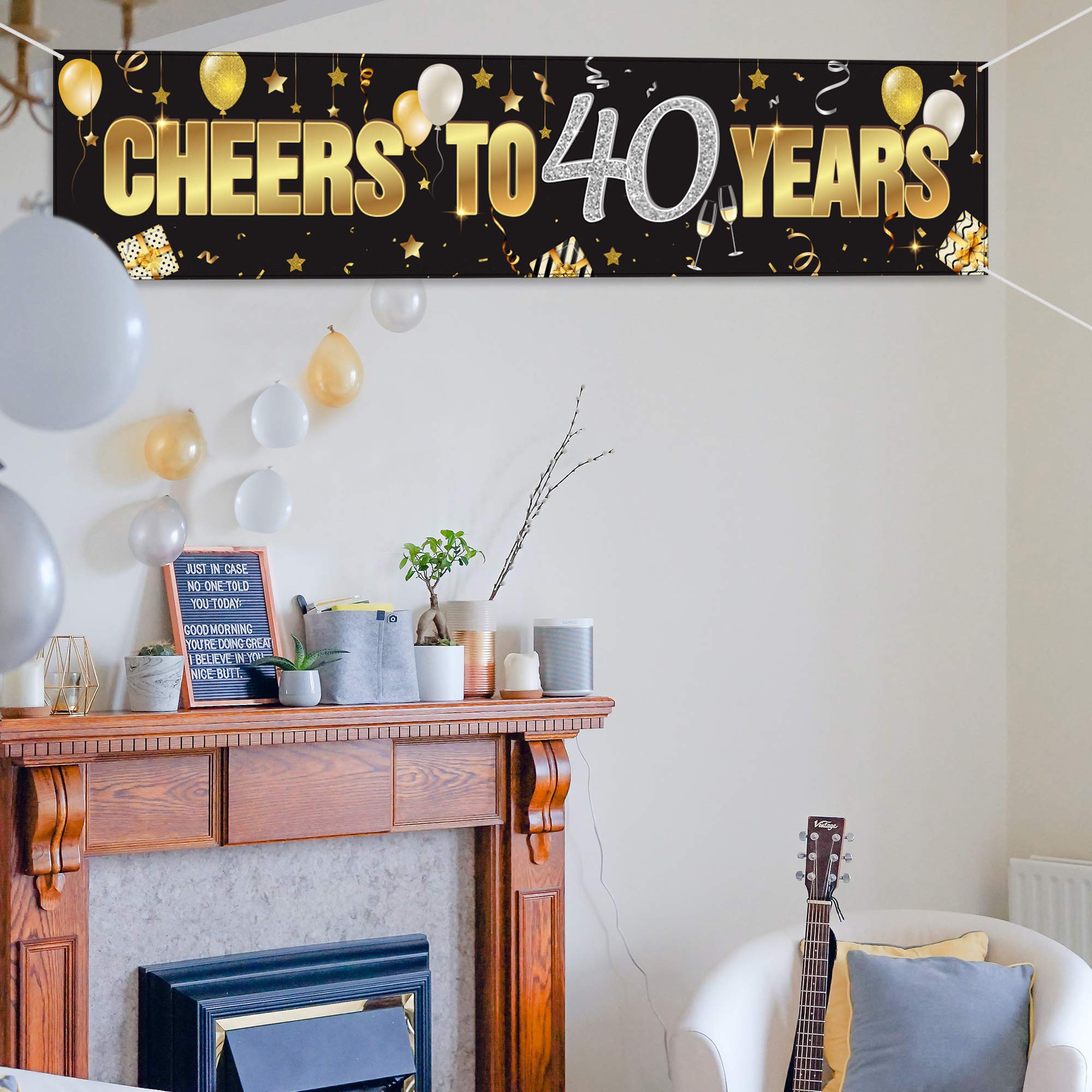 Buy 40th Birthday Banner, Happy 40th Birthday Cheers to 40 Years ...