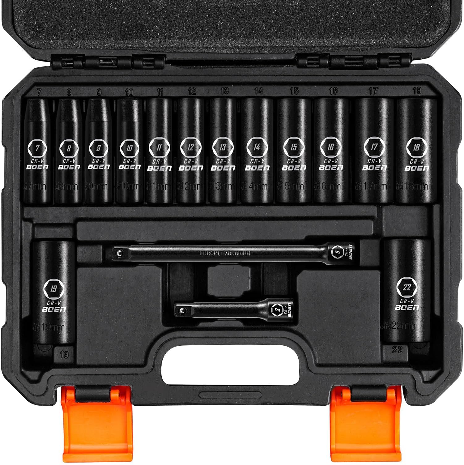 Eastwood Quality 3/8 Inch Drive Deep Metric 10 Piece Socket Set Chrome ...