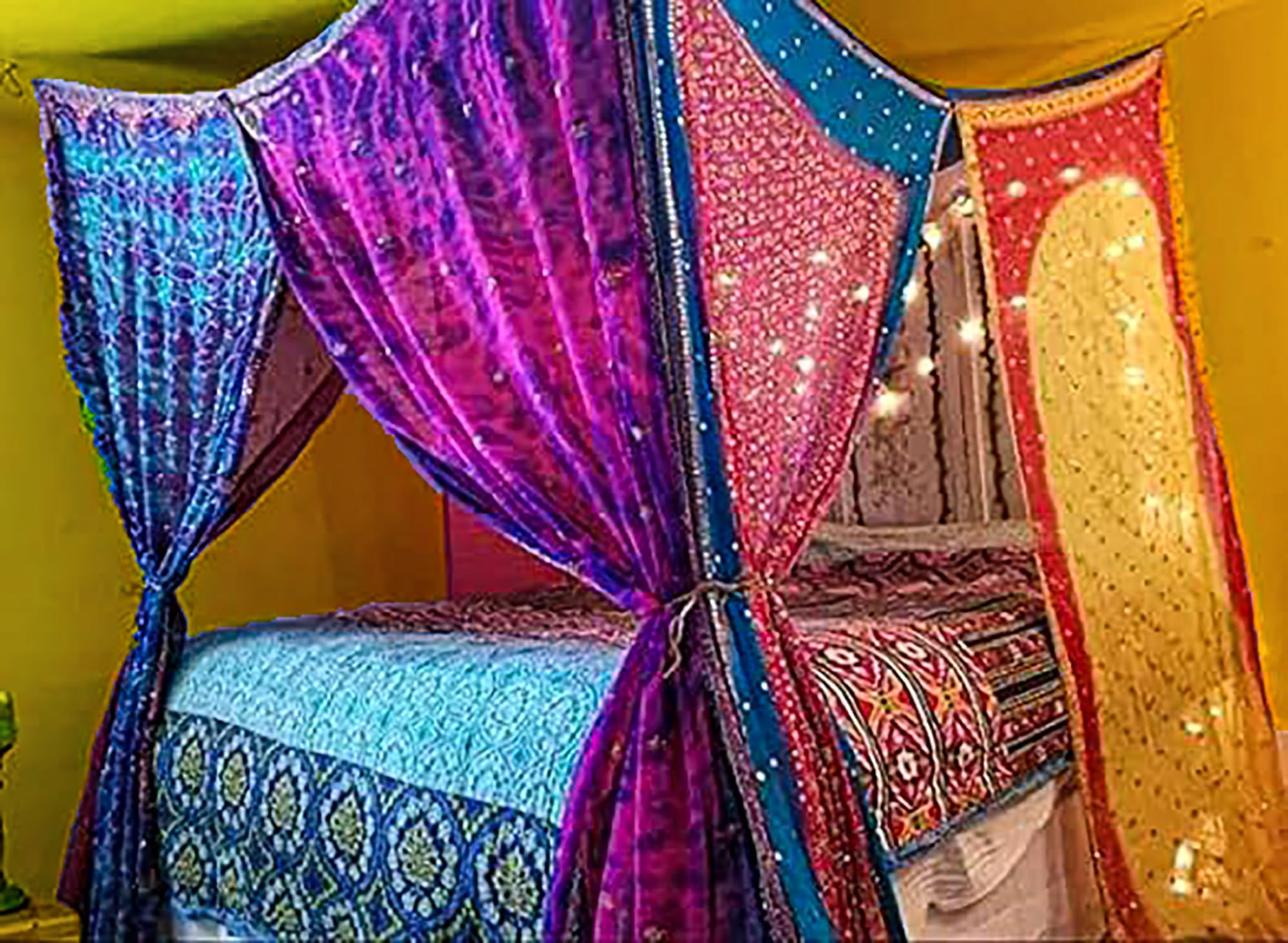 Amazon.com: Boho Tent - Saree Tent - Bed Canopy | Bohemian Wedding ...