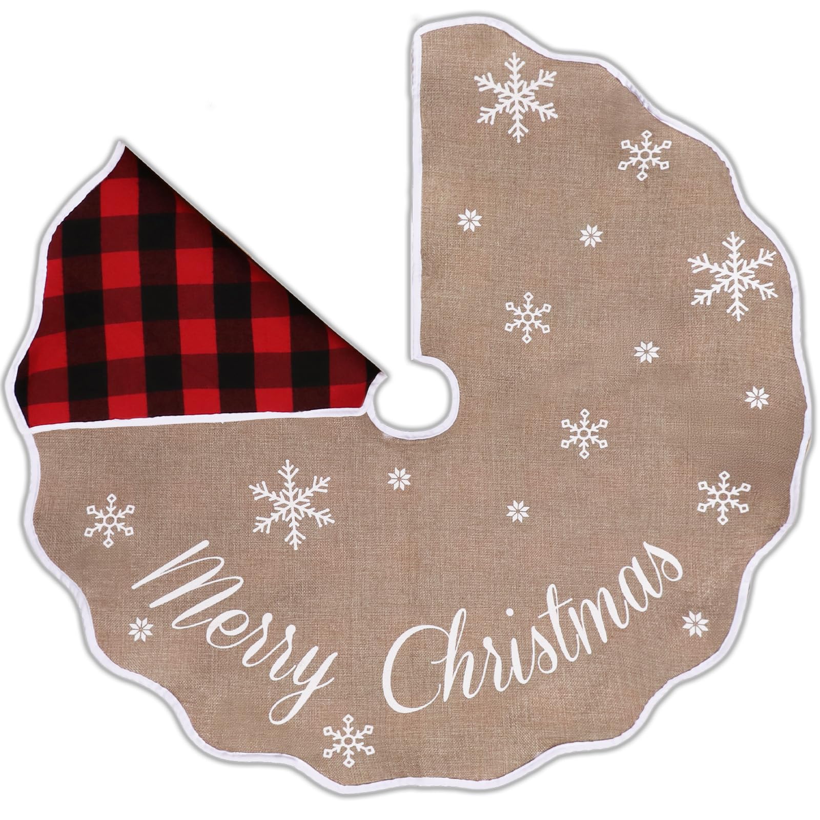 Amazon.com: AerWo Christmas Tree Skirt 36 Inch, Burlap Tree Skirt for ...