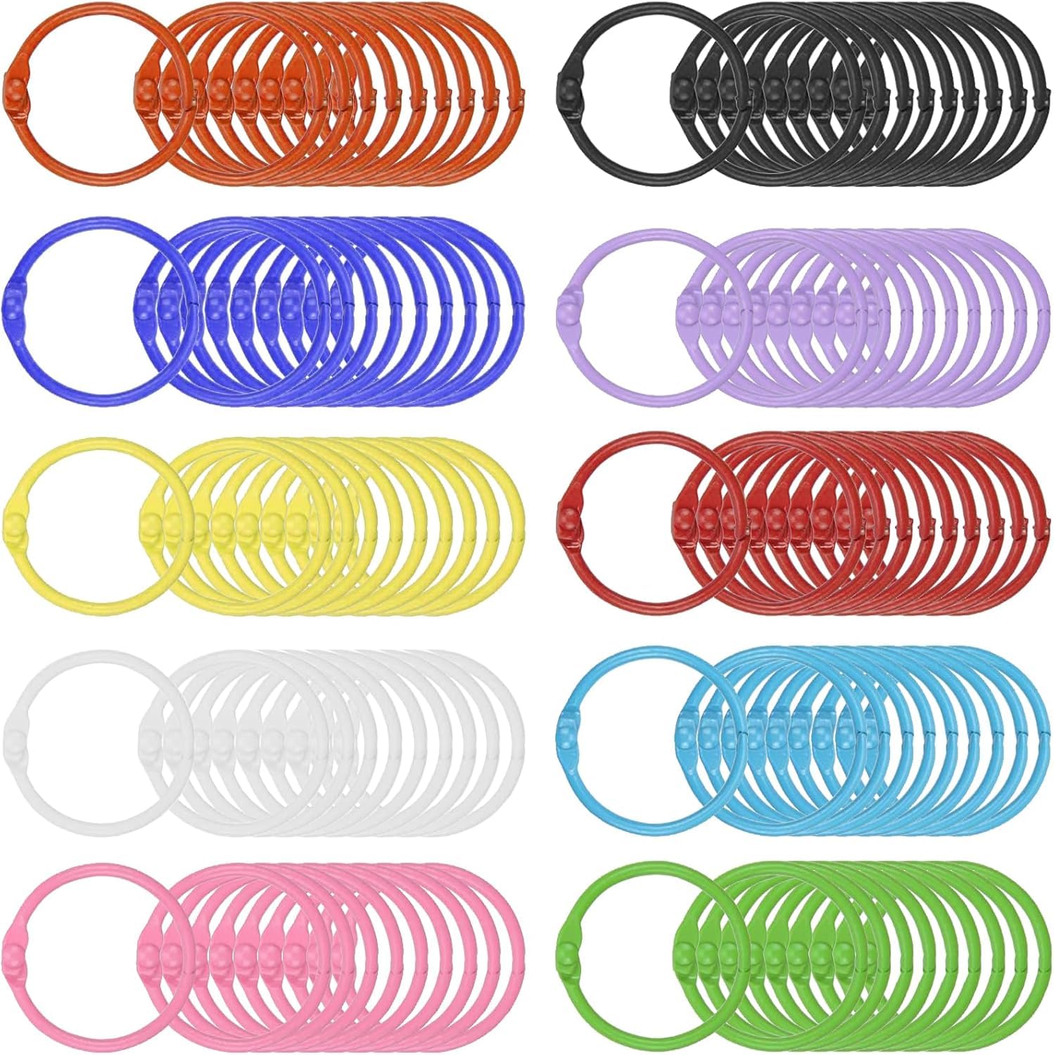 100PCS Anillos de Carpeta de Hojas Sueltas, BetterJonny 25mm Metal ...