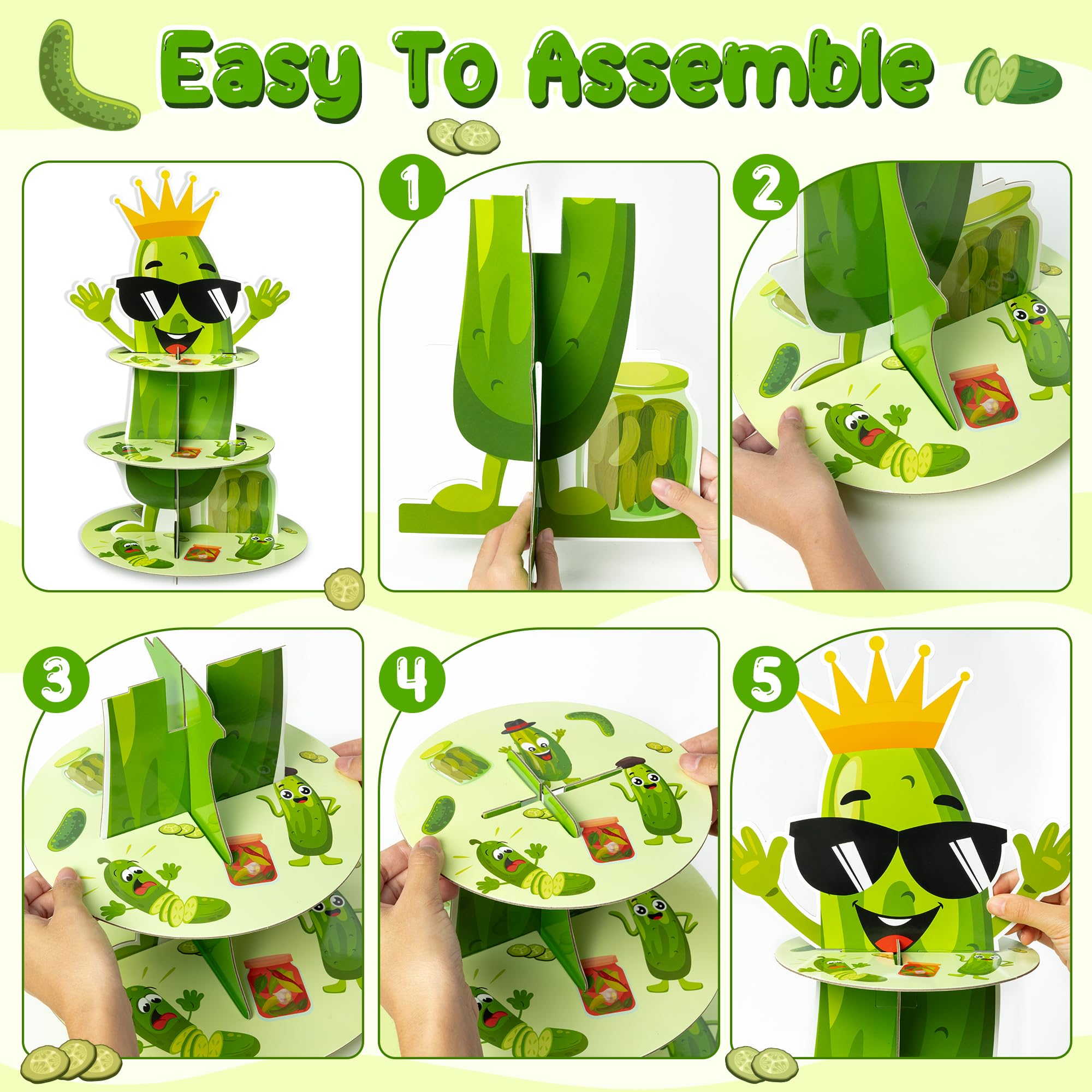 Snapklik.com : Pickle Party Cake Stand - 3 Tier Green Cucumber Cupcake ...